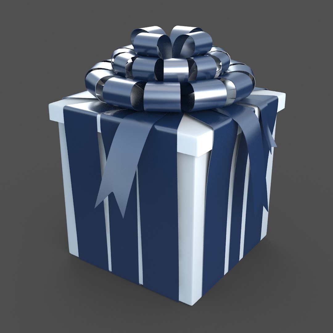 christmas gift present box 3d model
