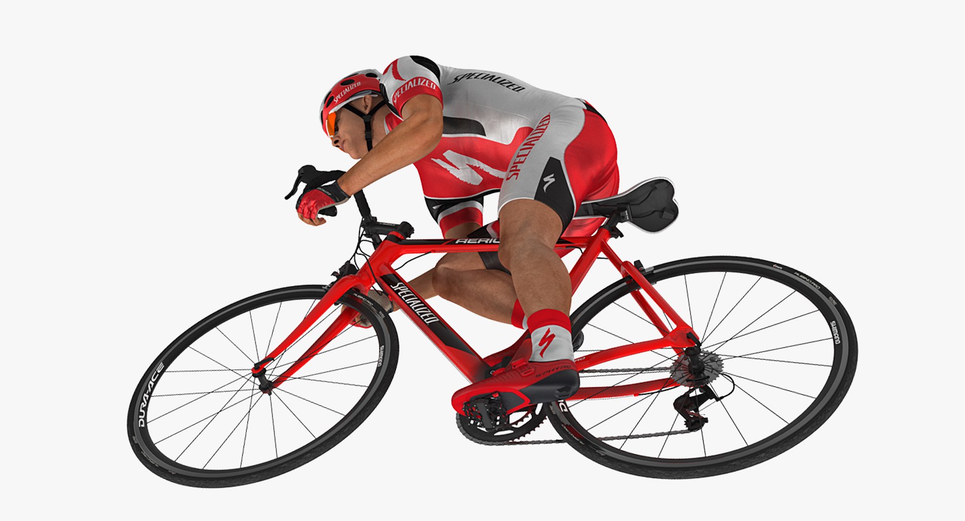 3D model cyclist athlete red suit - TurboSquid 1391972