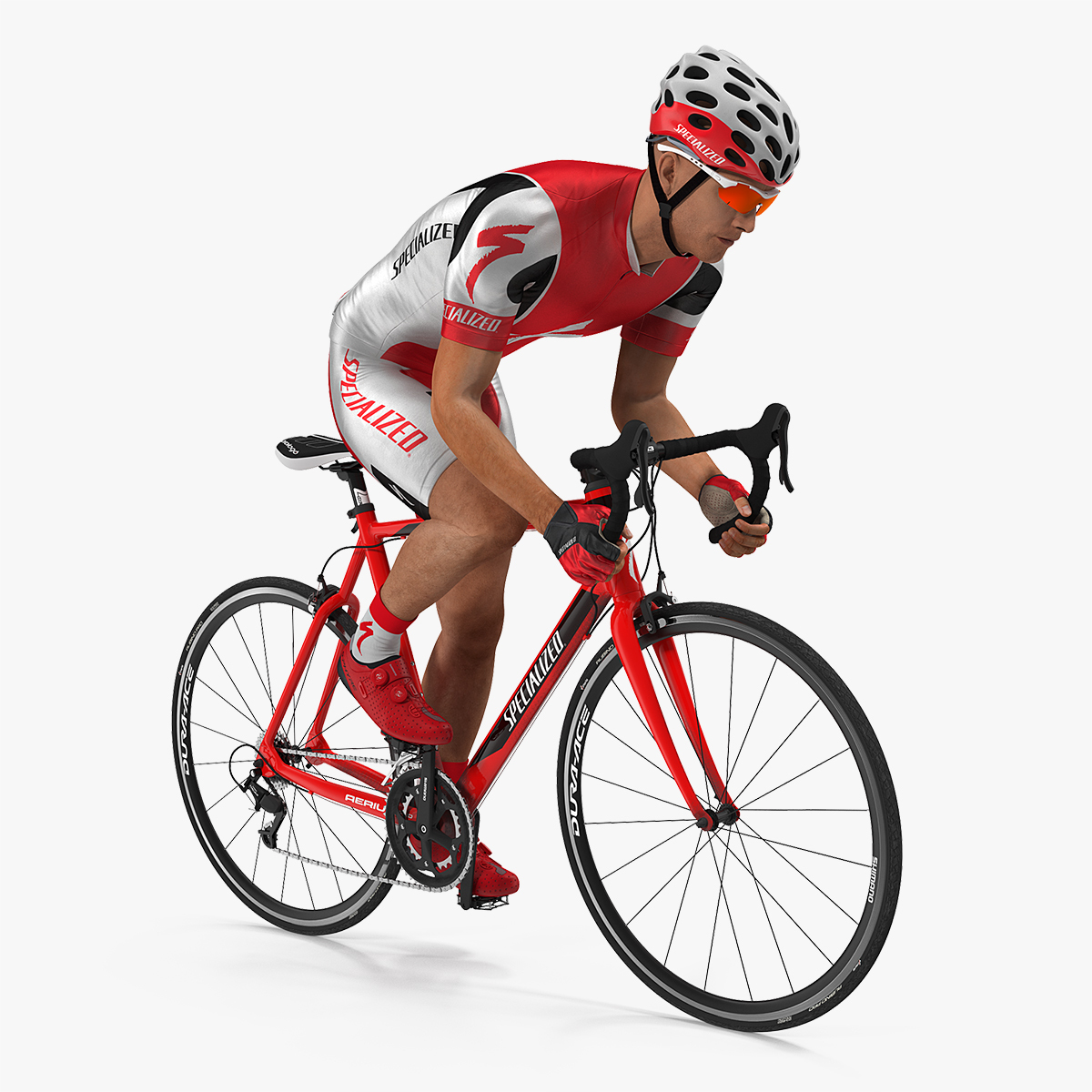 3D model cyclist athlete red suit - TurboSquid 1391972