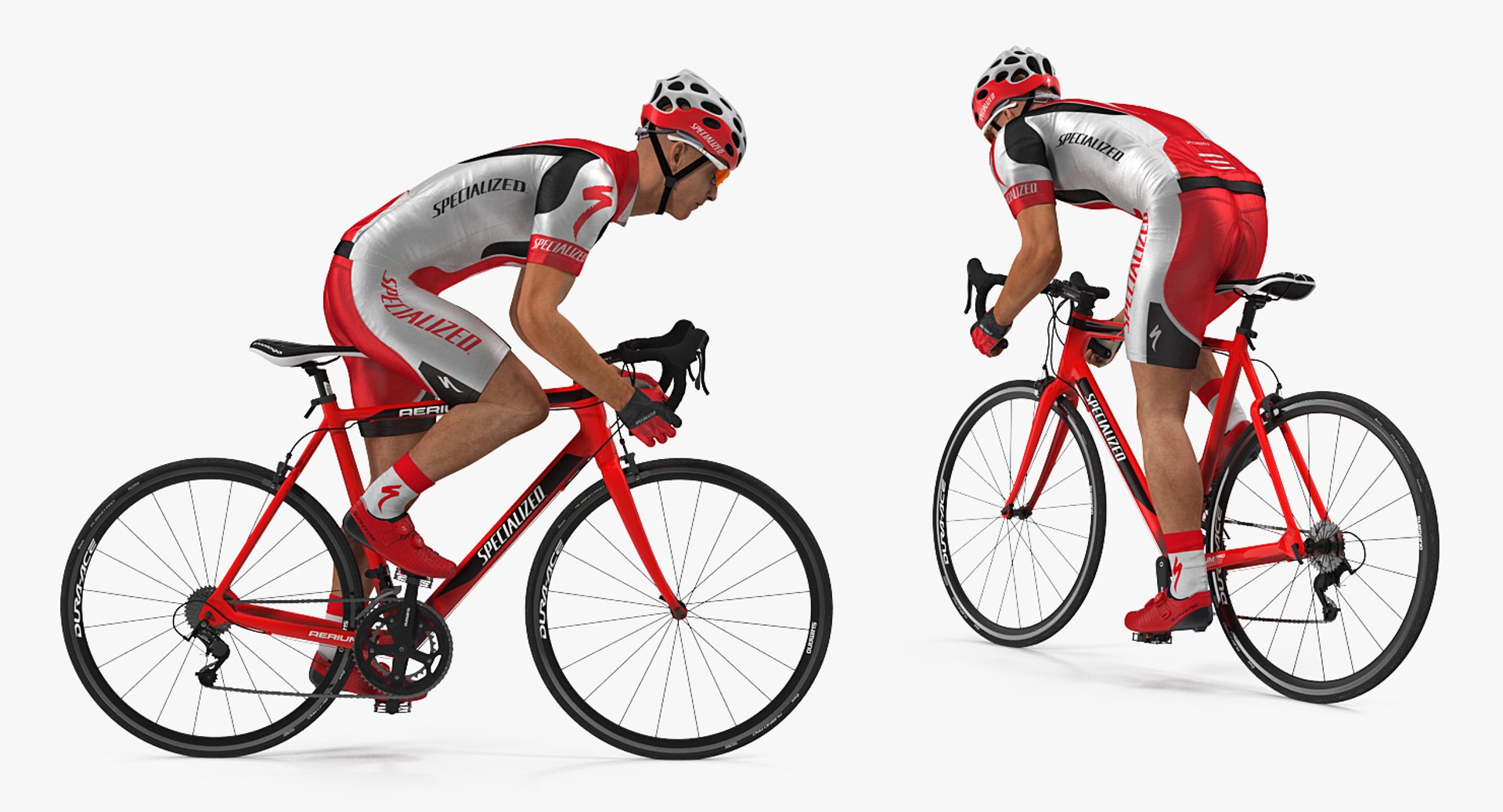 3D model cyclist athlete red suit - TurboSquid 1391972