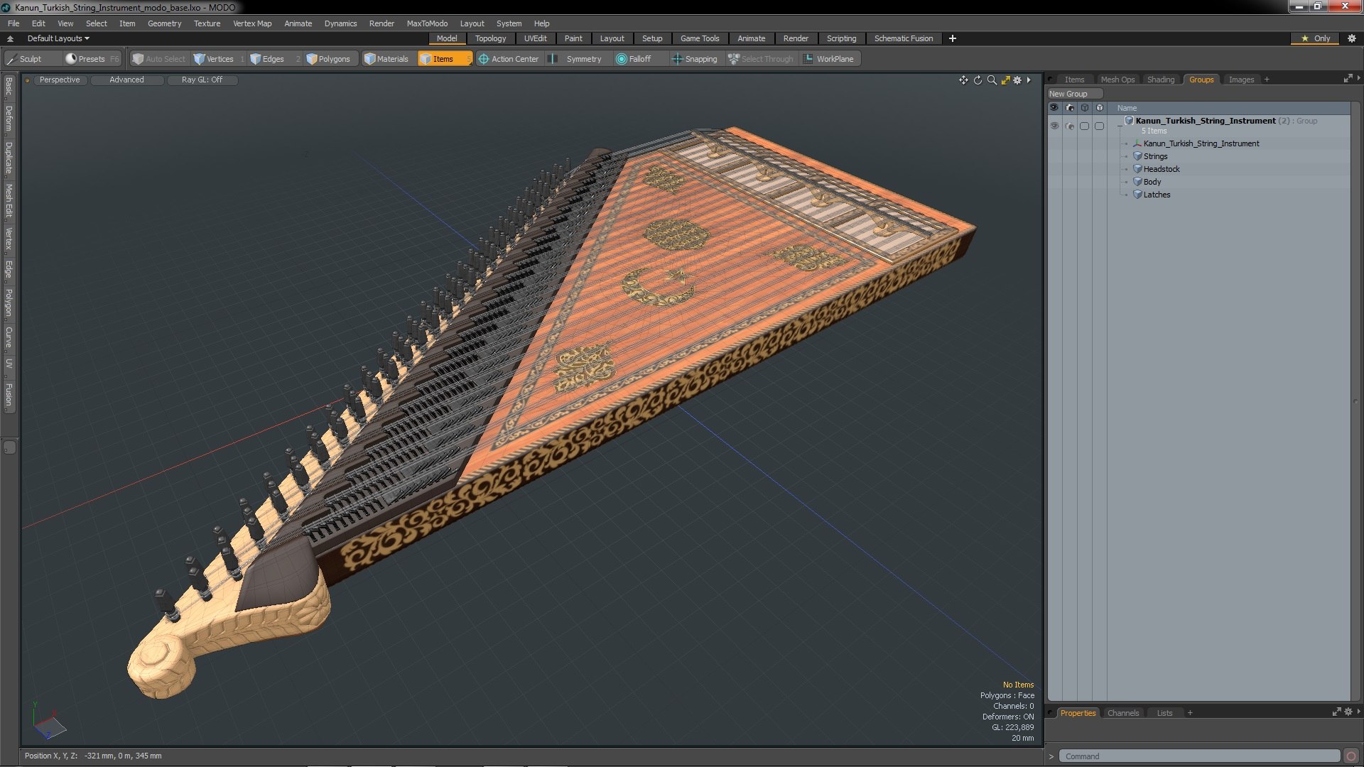 3D Kanun Turkish String Instrument - TurboSquid 2160896