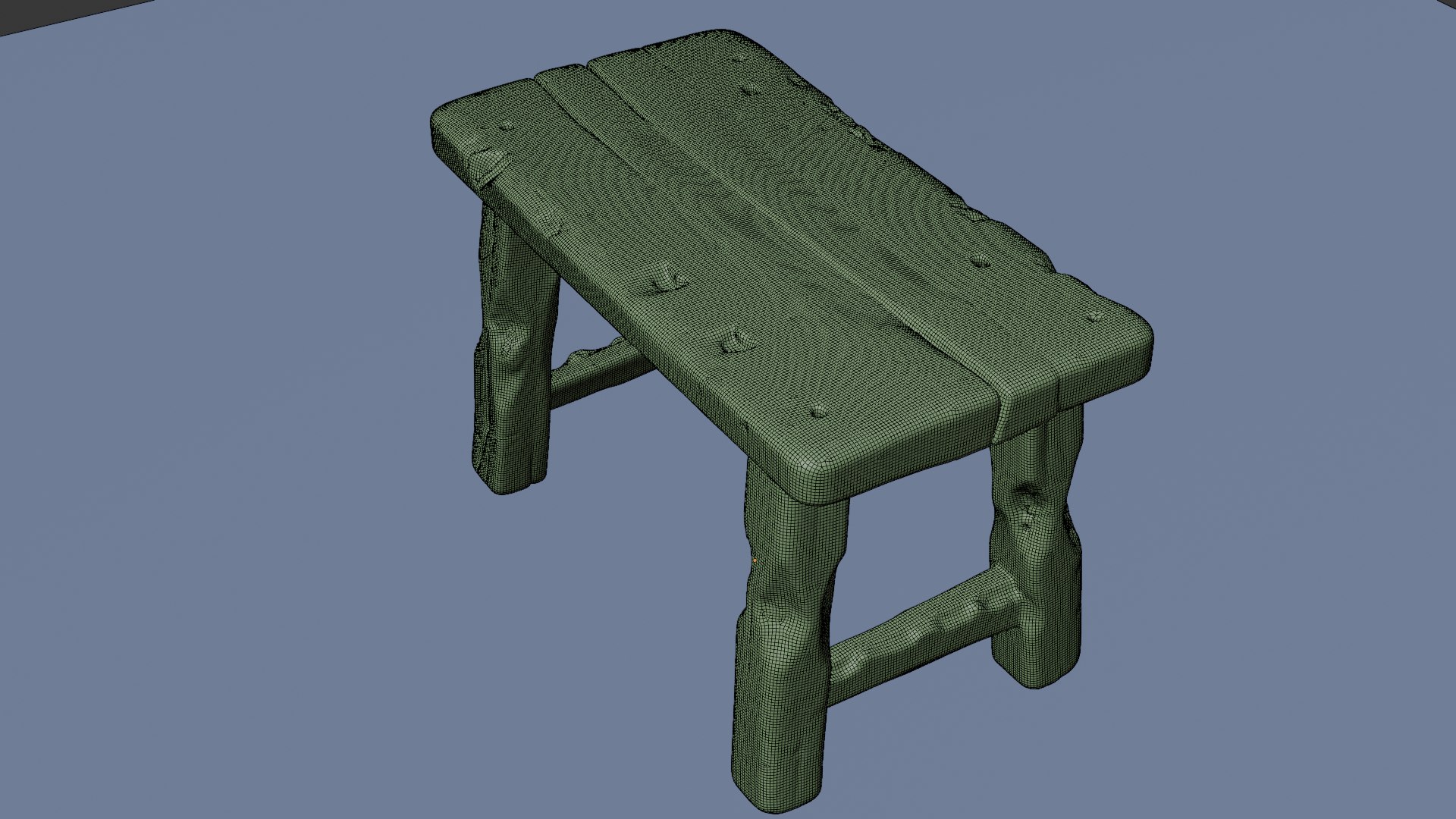 Antique Rough Timber Bench Prop 3D Model - TurboSquid 2573857