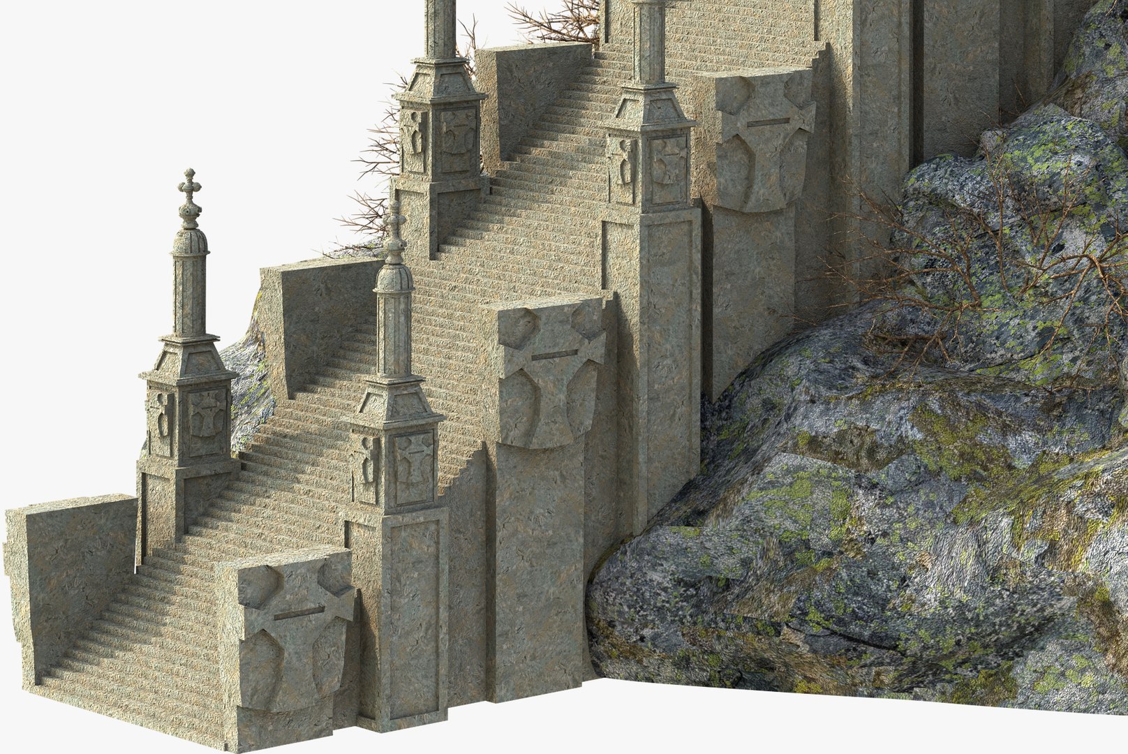 3D Fantasy Cliff Church - TurboSquid 1804491