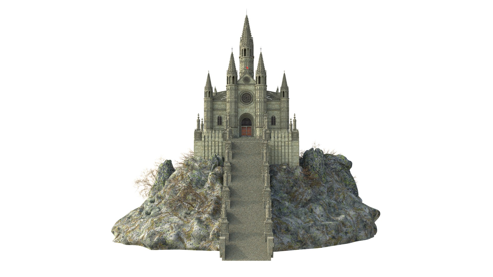 3D Fantasy Cliff Church - TurboSquid 1804491