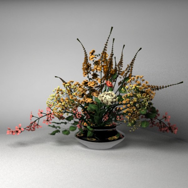 3d model of flower arrangement