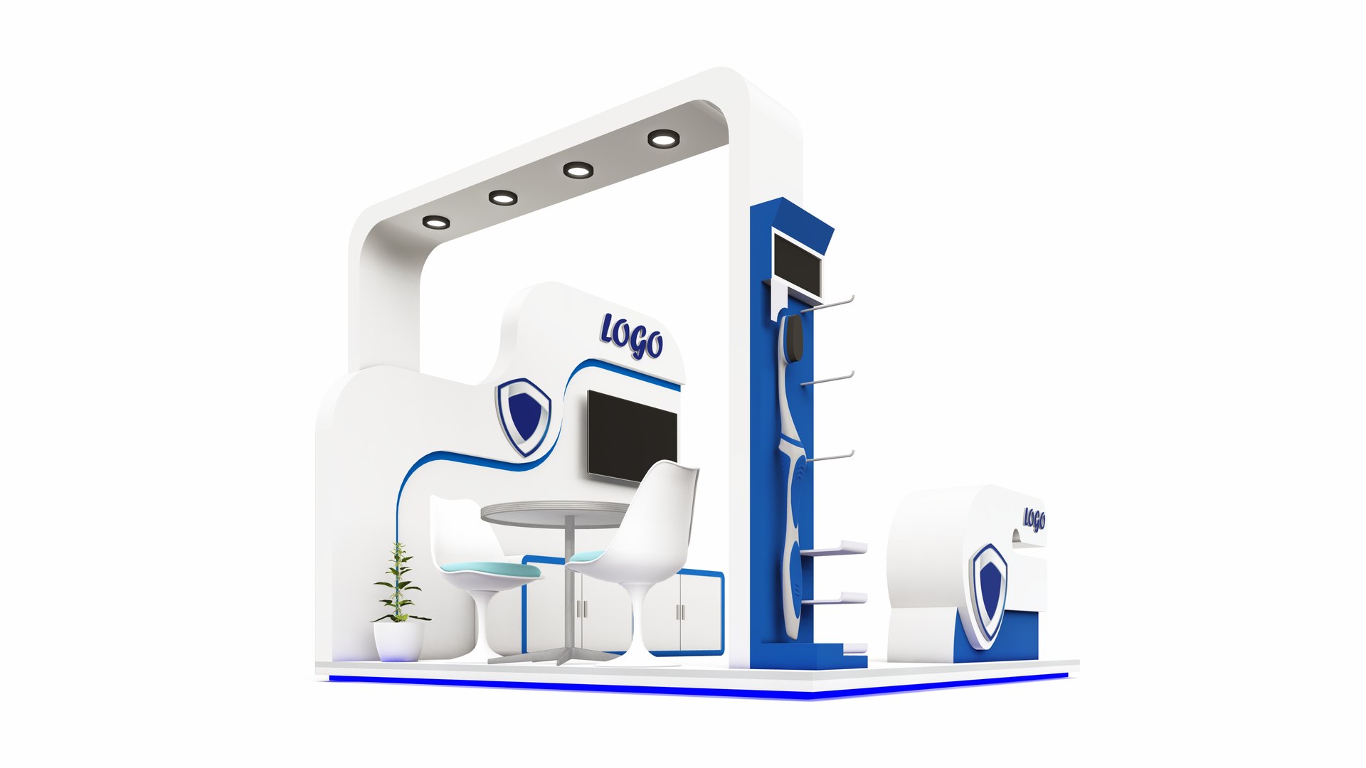 Booth 3x3 Toothbrush For 3 Open Side 3D Model - TurboSquid 2233018