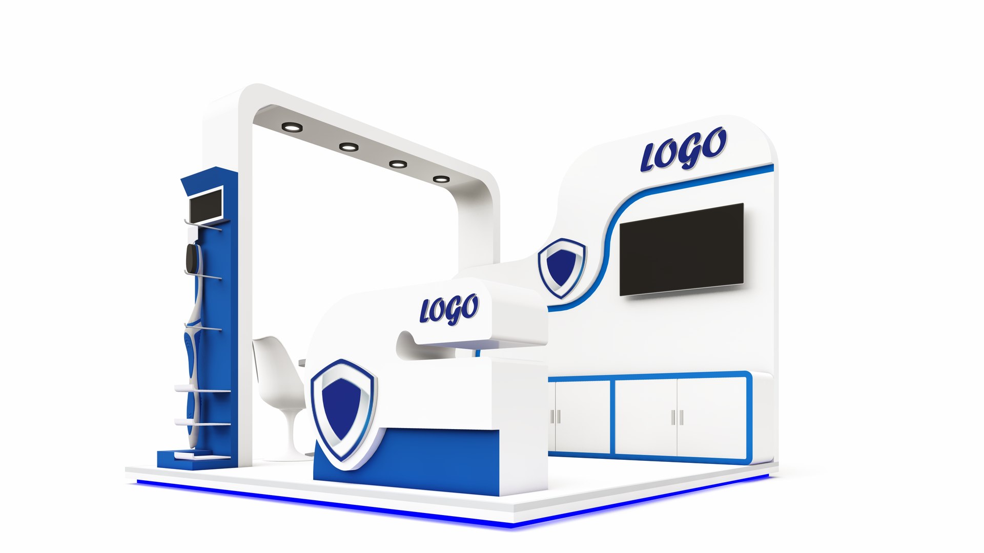 Booth 3x3 Toothbrush For 3 Open Side 3D Model - TurboSquid 2233018