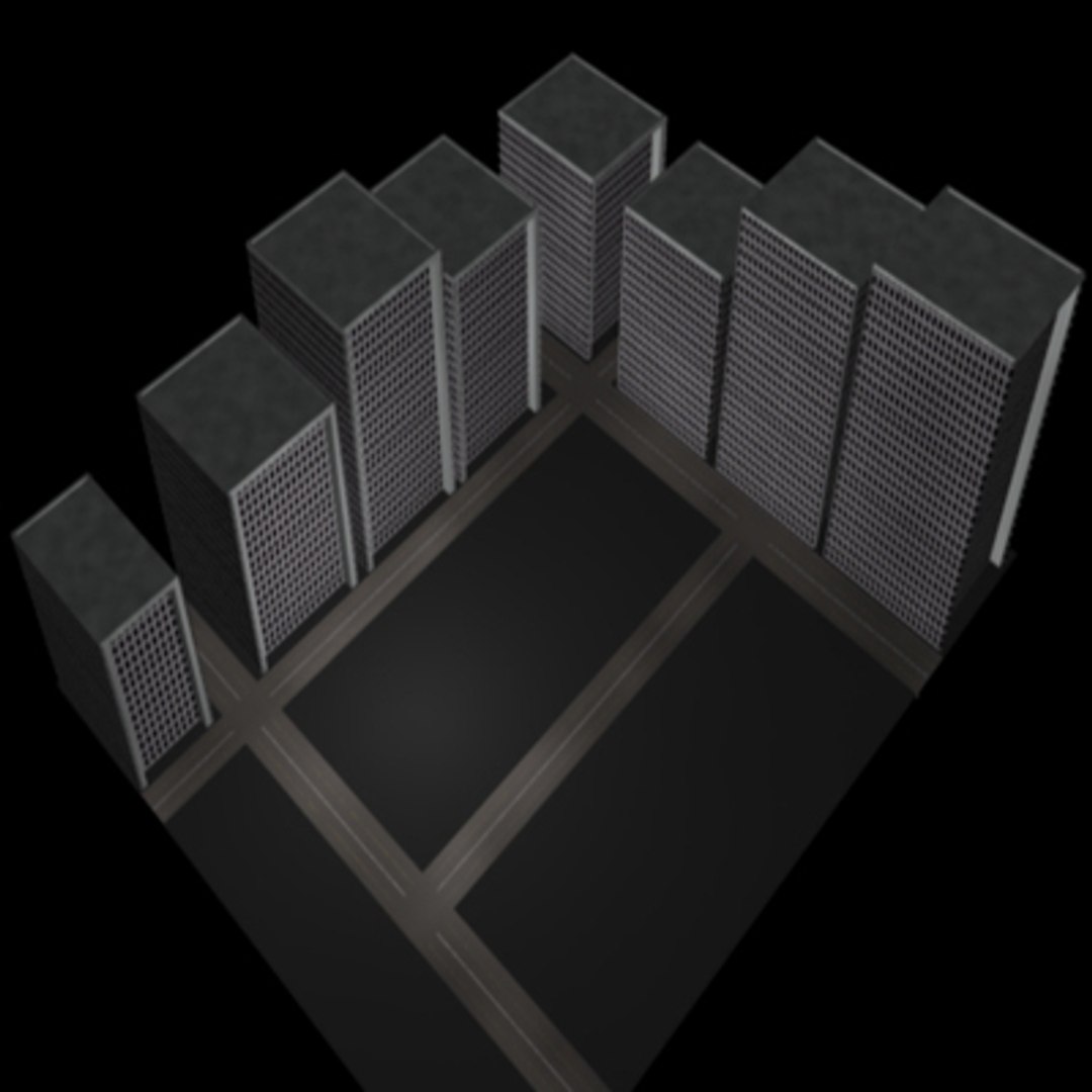 Generic Buildings Streets City Downtown 3d Lwo