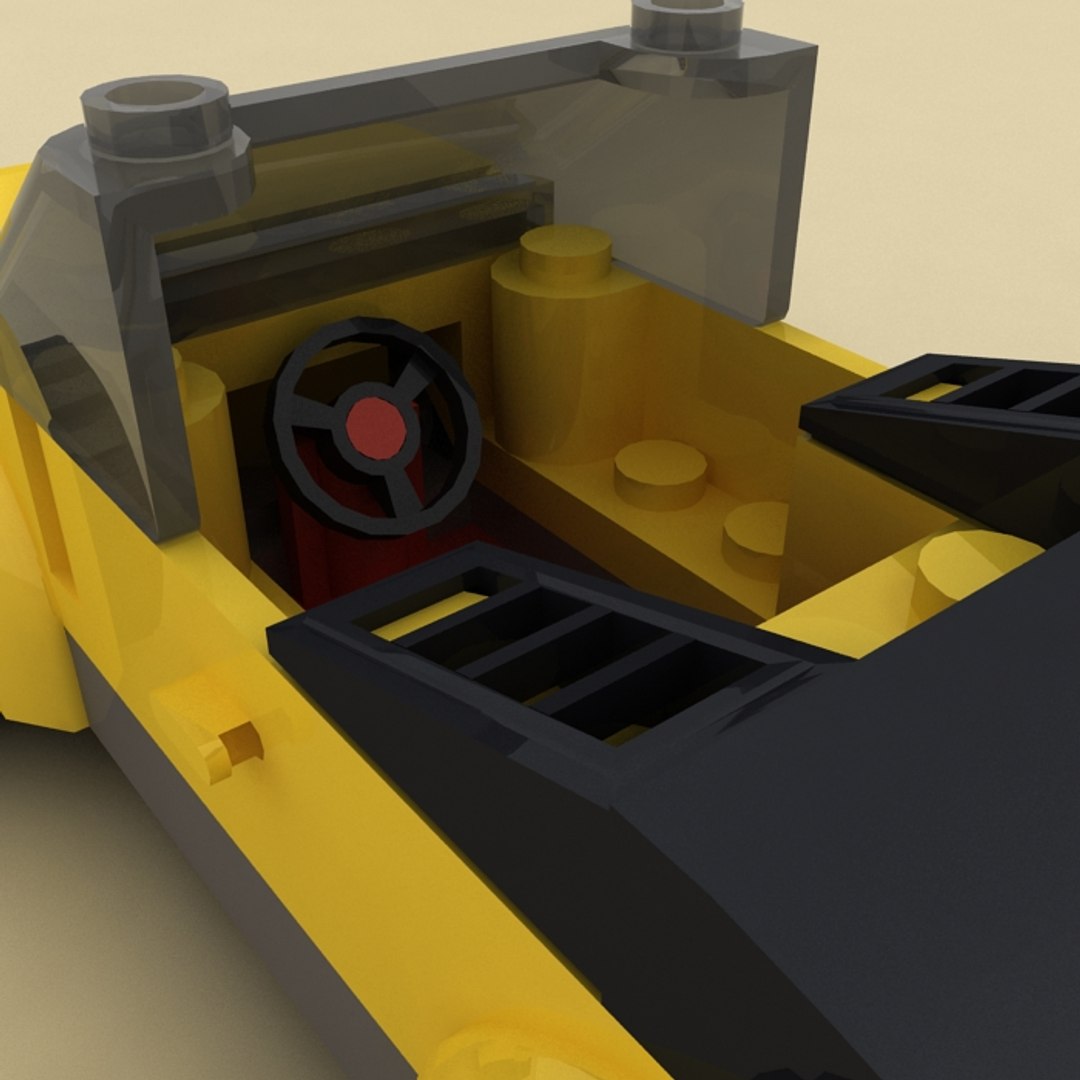 3d 3ds Yellow Car Set Lego