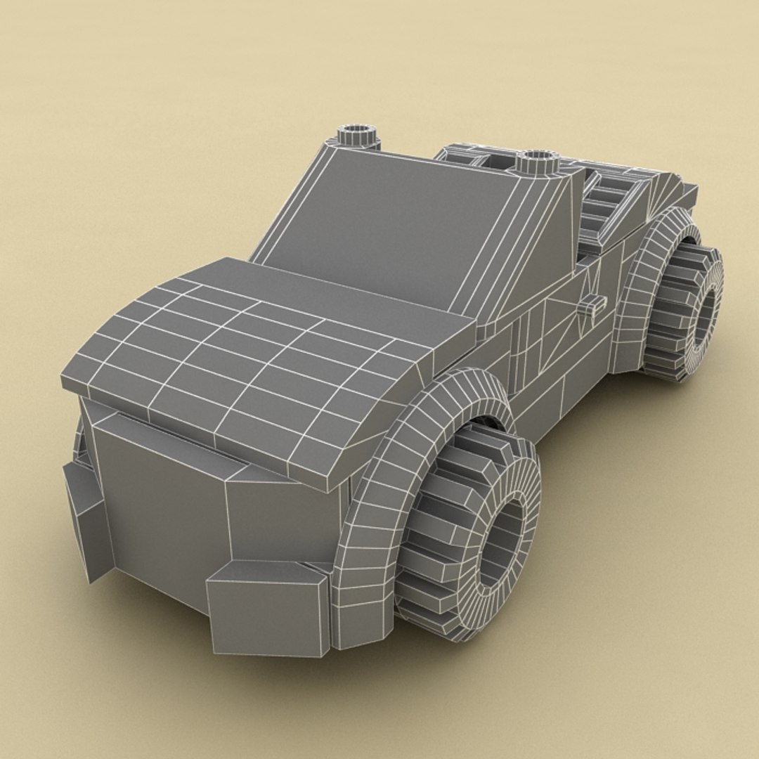 3d 3ds Yellow Car Set Lego