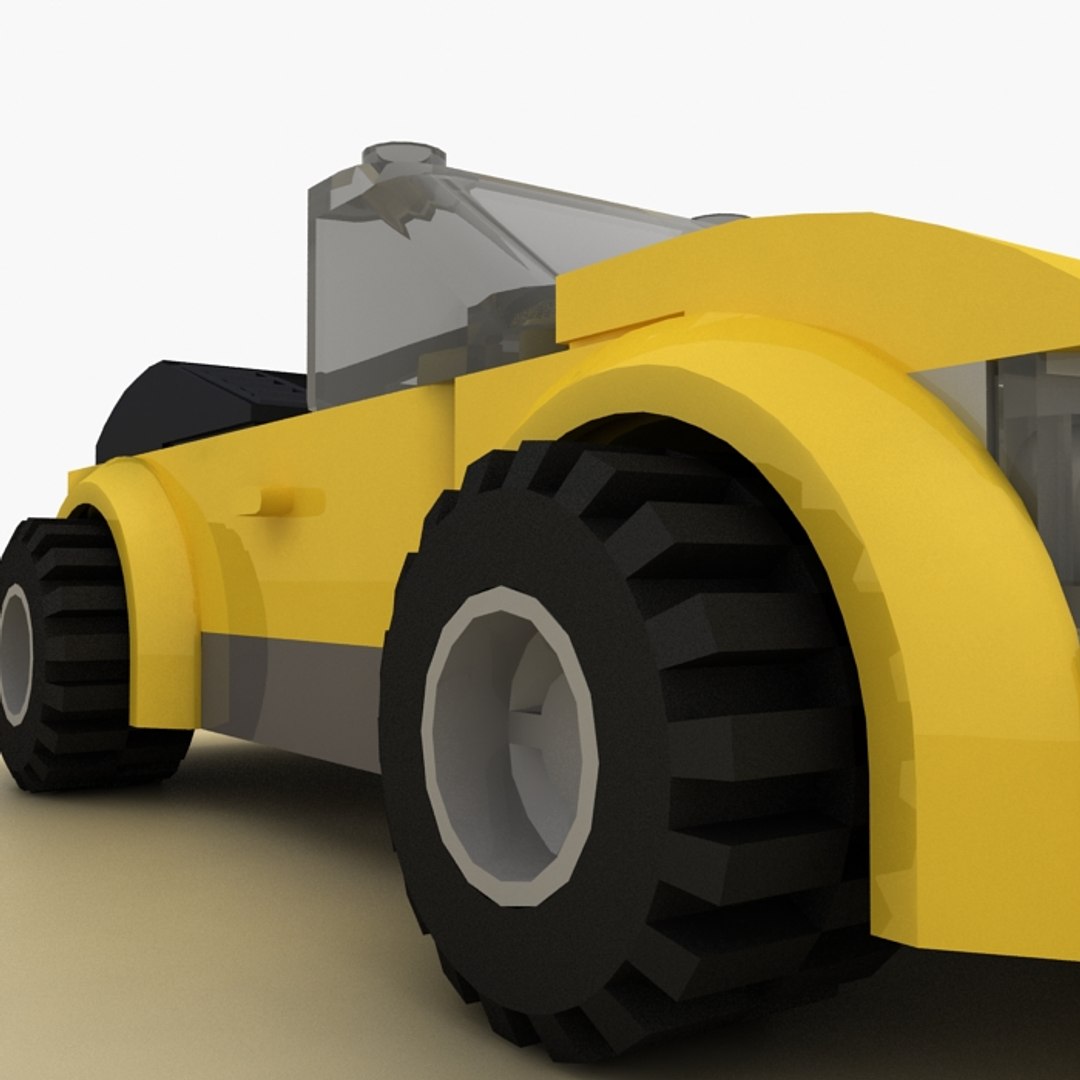 3d 3ds Yellow Car Set Lego