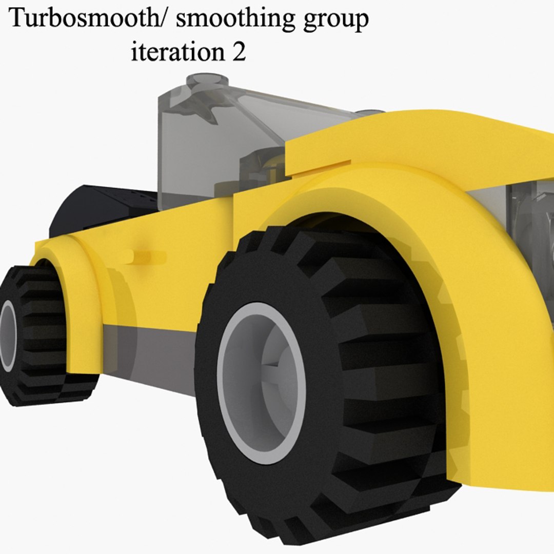 3d 3ds Yellow Car Set Lego