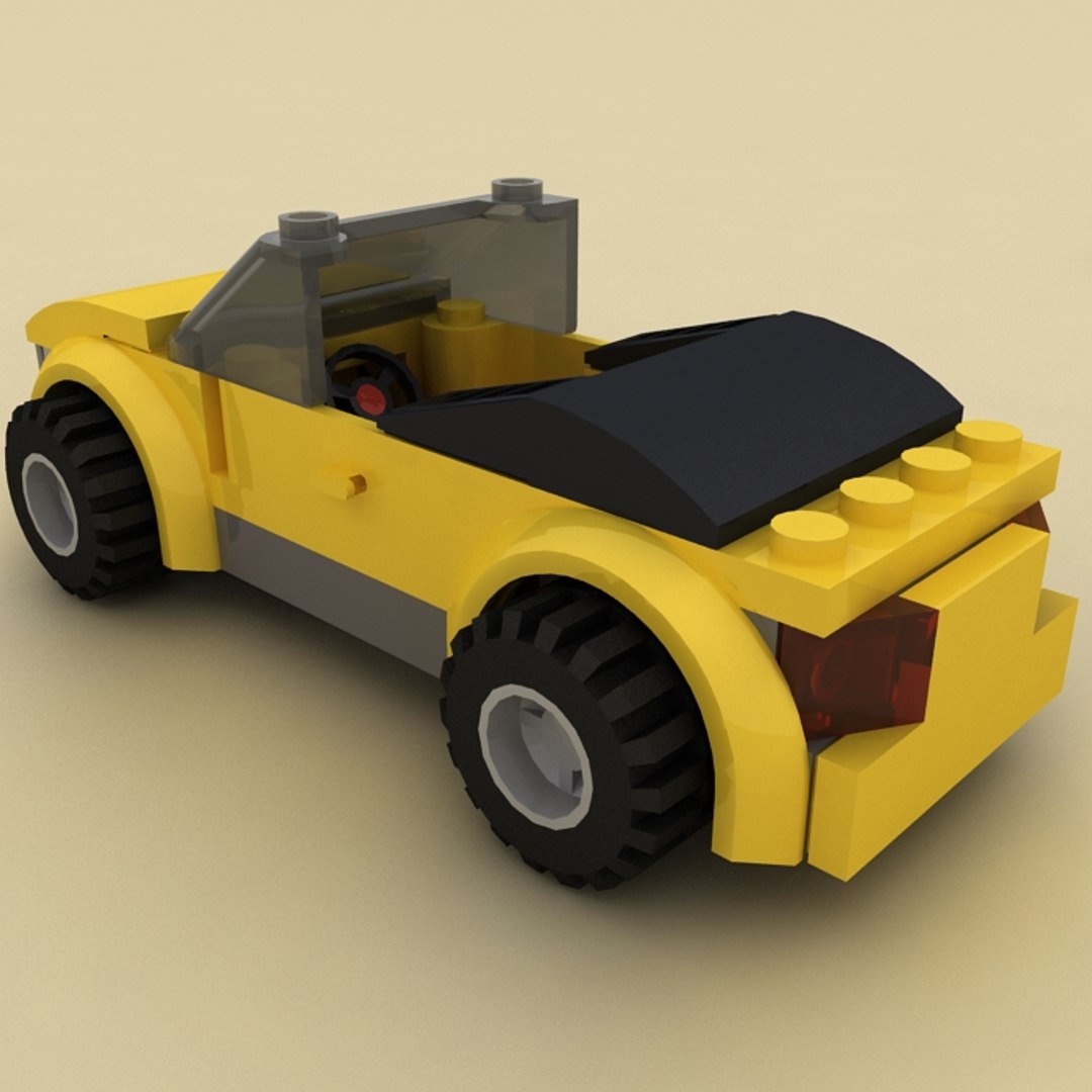 3d 3ds Yellow Car Set Lego