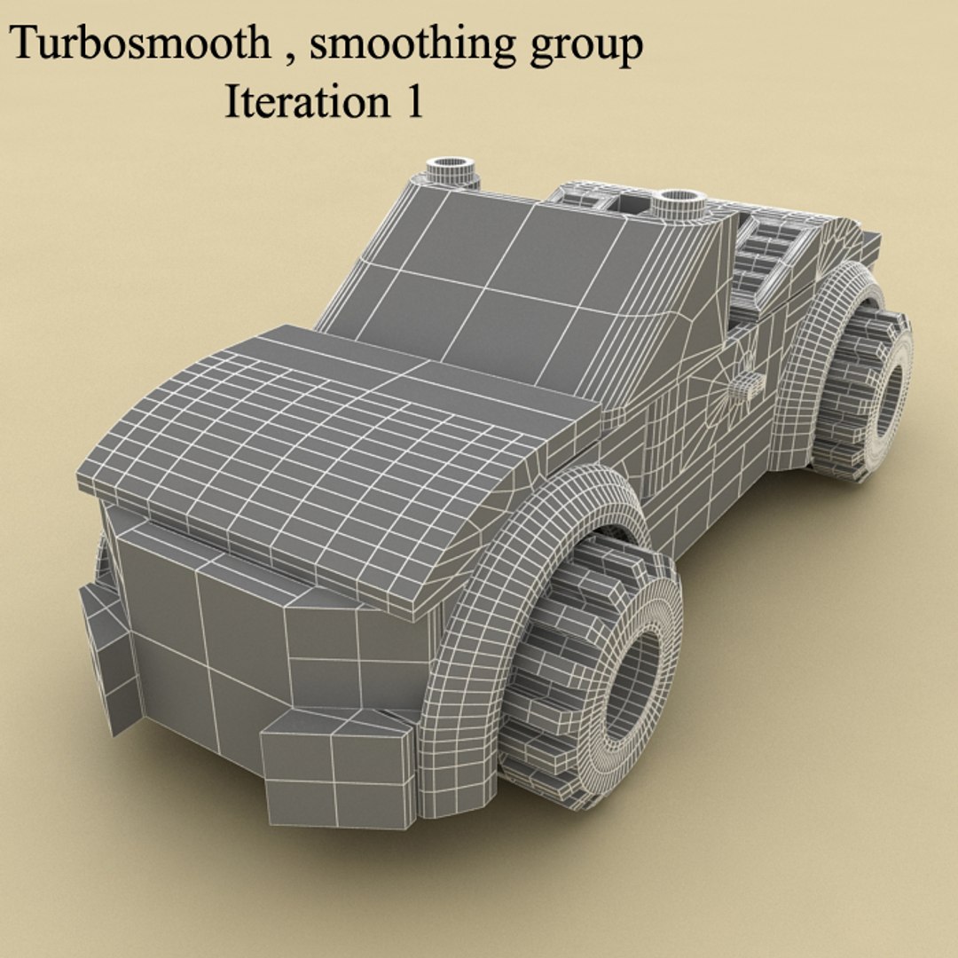 3d 3ds Yellow Car Set Lego