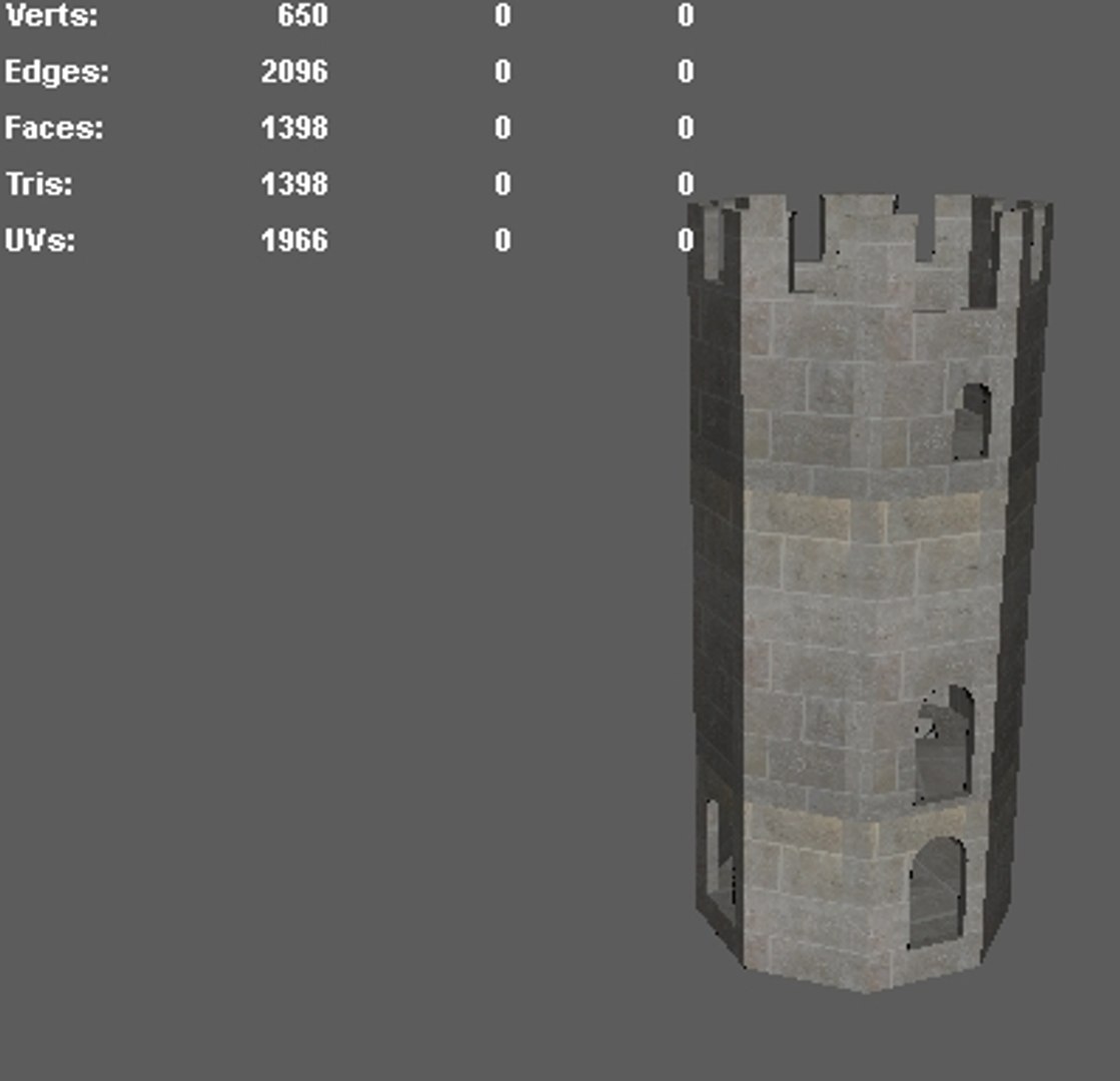 3D Corner Stone Tower - TurboSquid 1810047