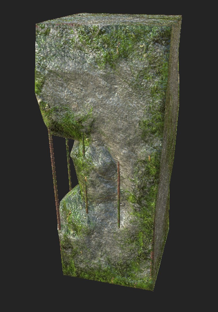 Destroyed Colums 3d Obj
