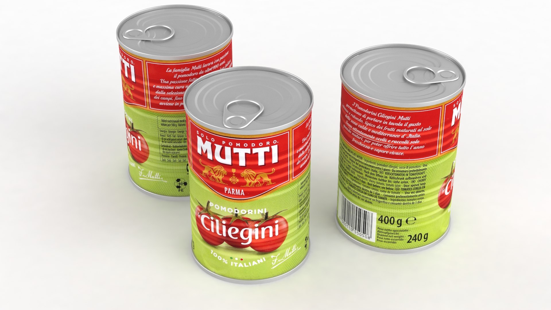 3D Food Can Mutti Cherry Tomatoes 400g 2021 model - TurboSquid 1784210