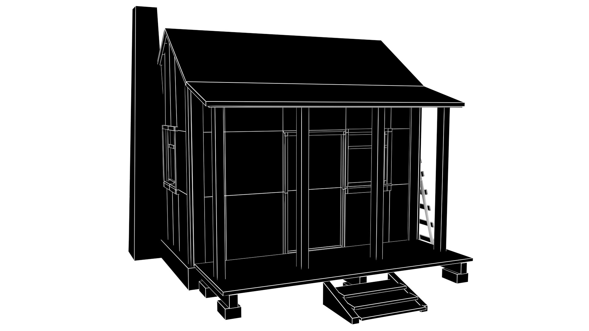 3D Wood House Model - TurboSquid 1864092