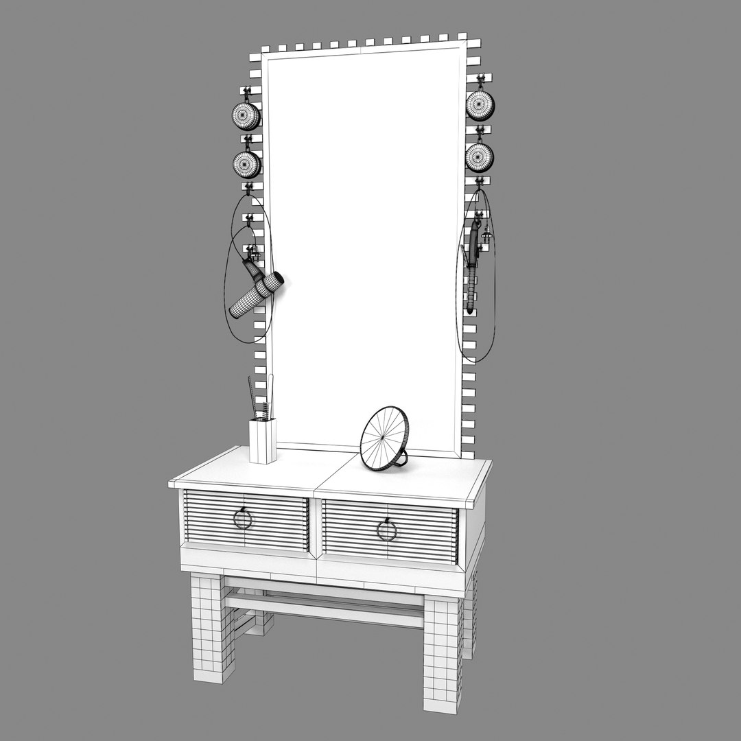 3D Dressing Table Mirror - TurboSquid 1248540
