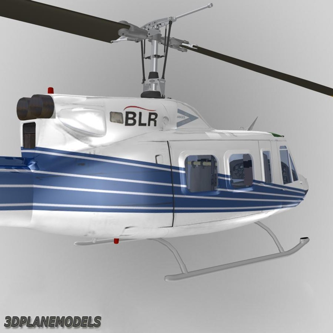Bell 212 Huey Helicopter 3d Model