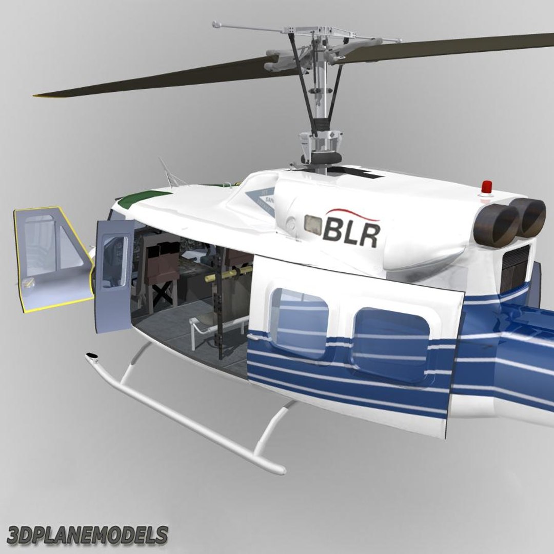 Bell 212 Huey Helicopter 3d Model