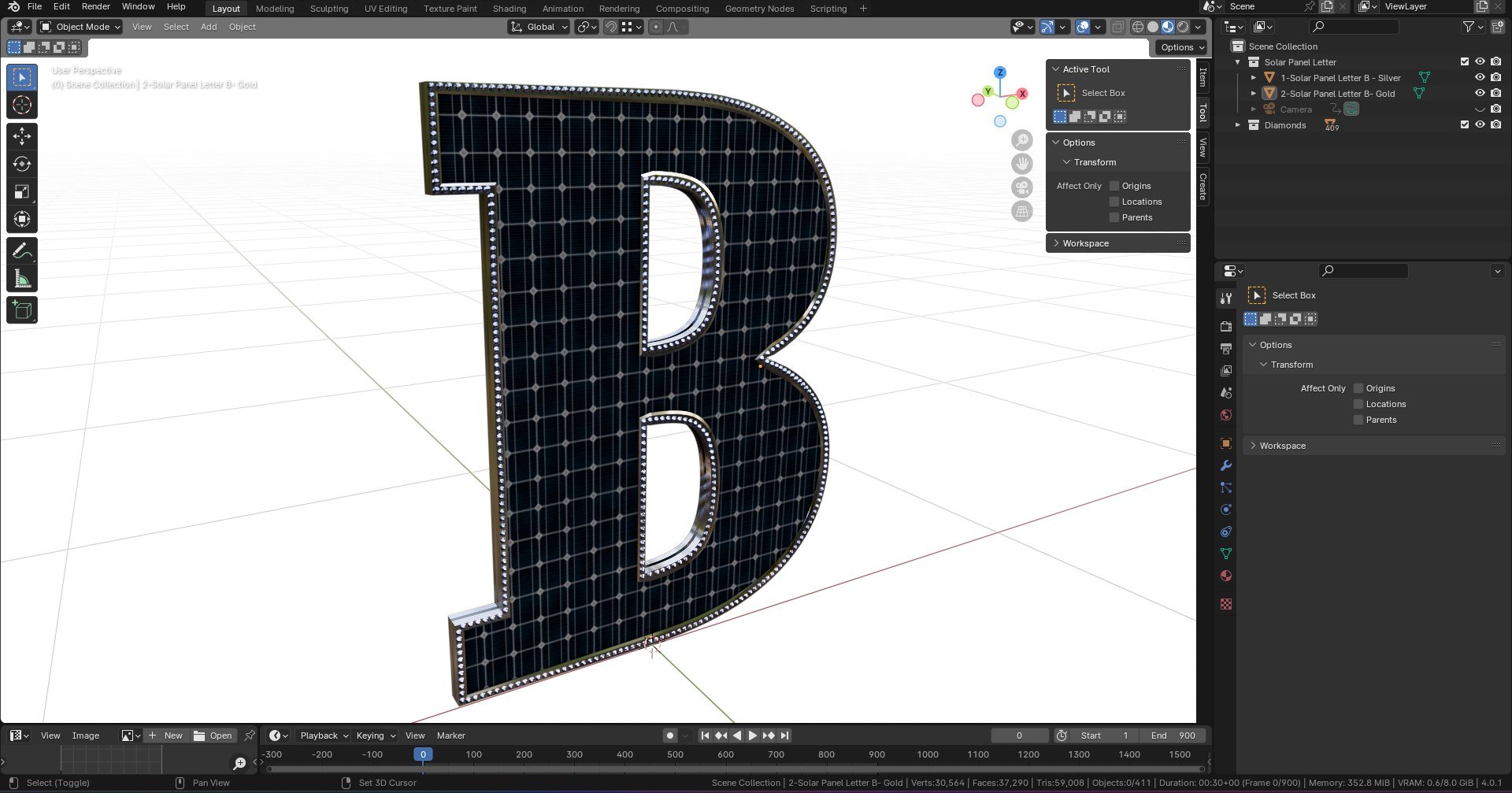 Solar Panel Letter - B 3D Model - TurboSquid 2242044