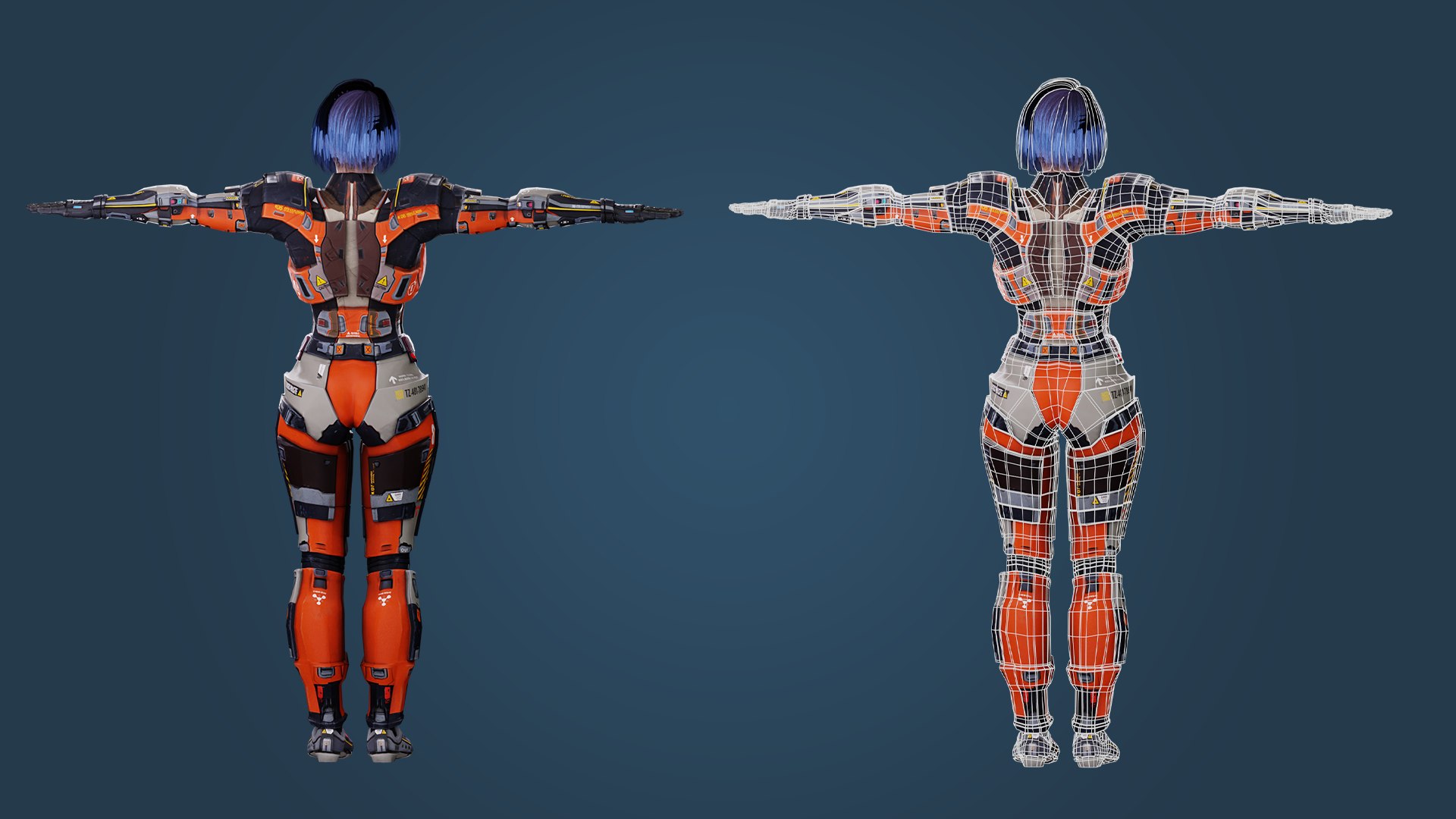 Sci-Fi Girl Low-poly 3D Model - TurboSquid 2079322