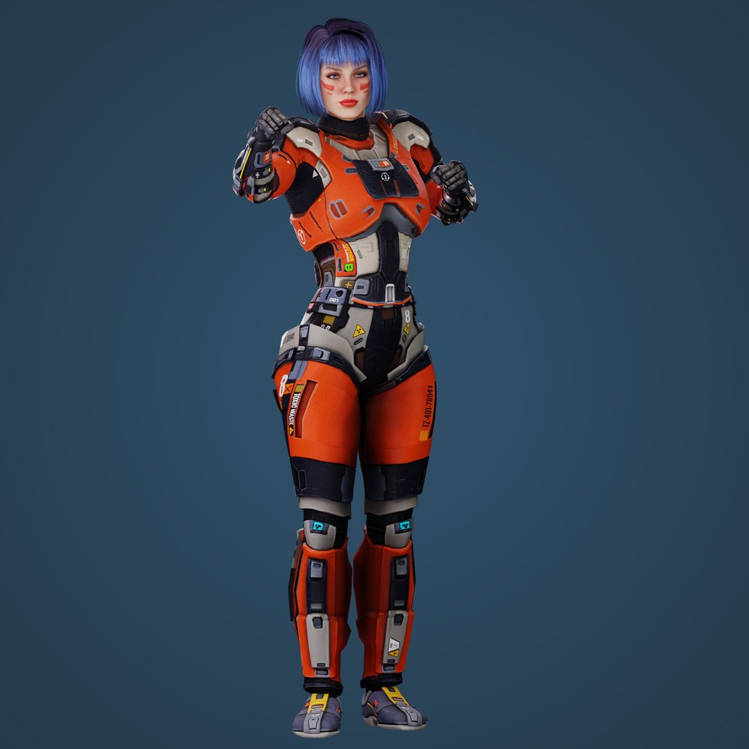 Sci-Fi Girl Low-poly 3D Model - TurboSquid 2079322