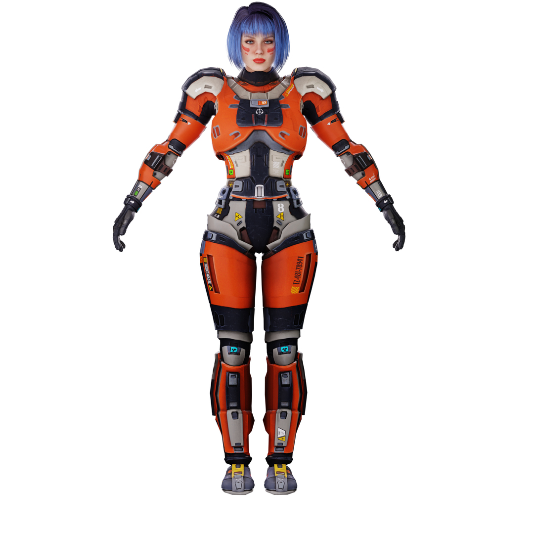 Sci-Fi Girl Low-poly 3D Model - TurboSquid 2079322