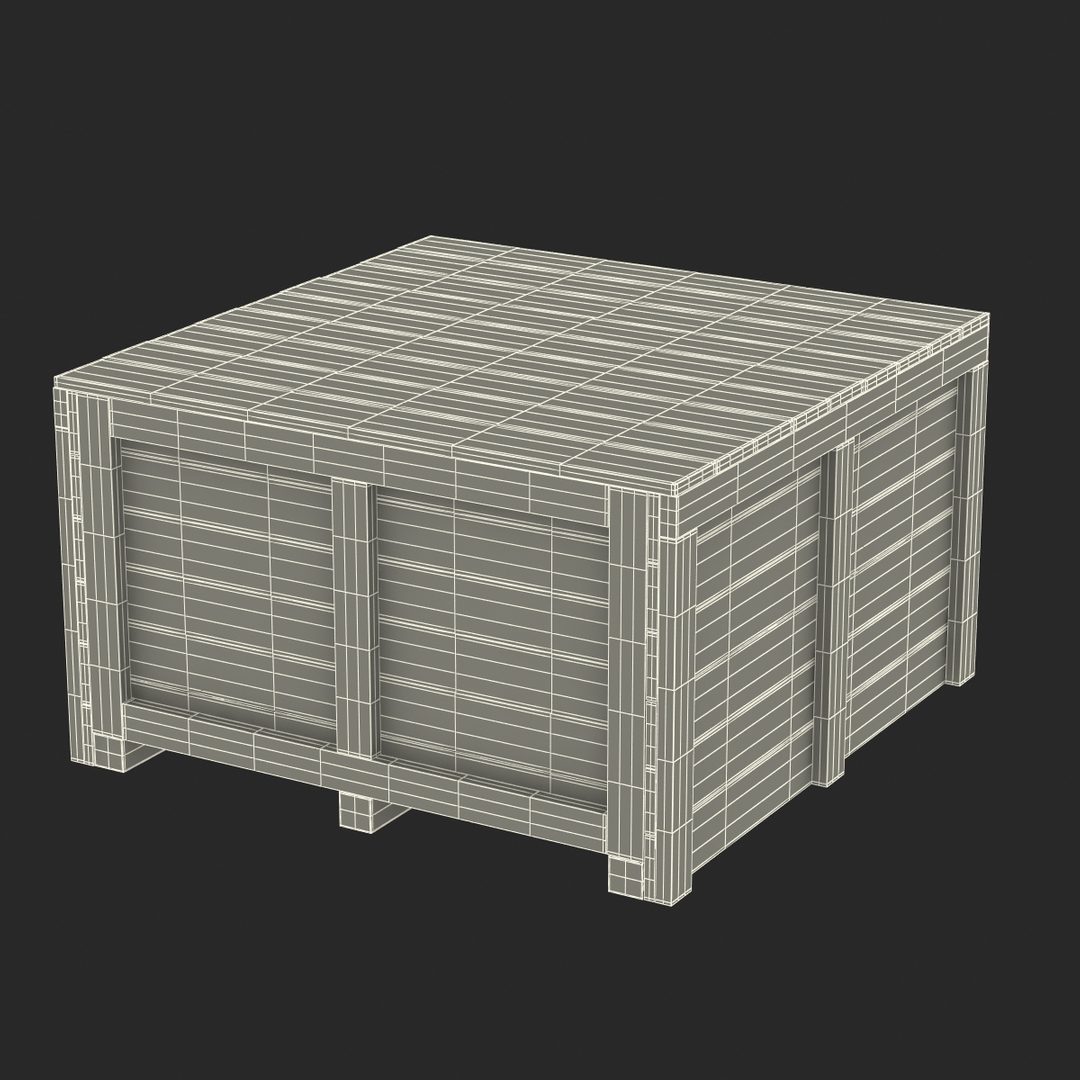 3d Model Wooden Shipping Crate 2