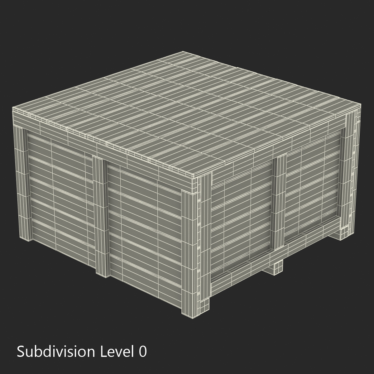 3d model wooden shipping crate 2