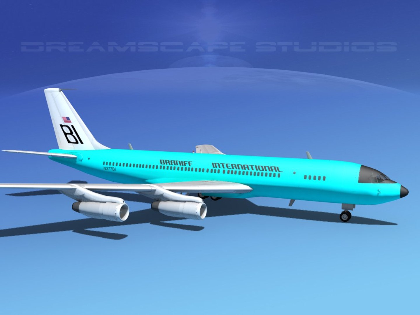 3d 707-320 Airlines Boeing 707 Model
