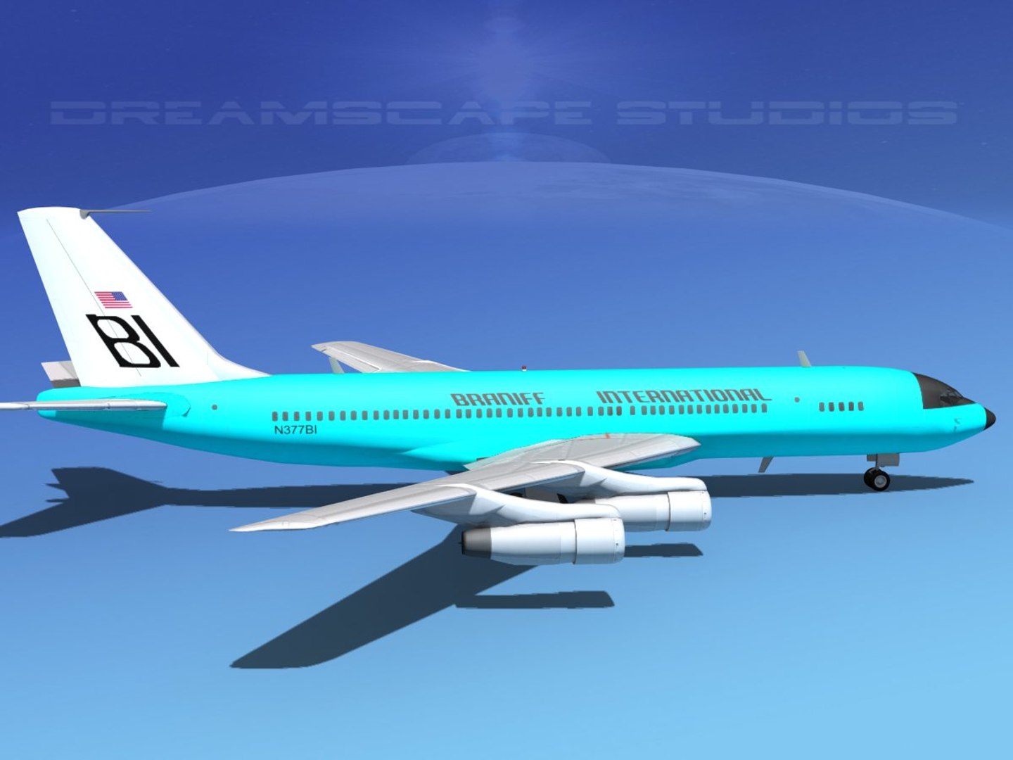 3d 707-320 Airlines Boeing 707 Model