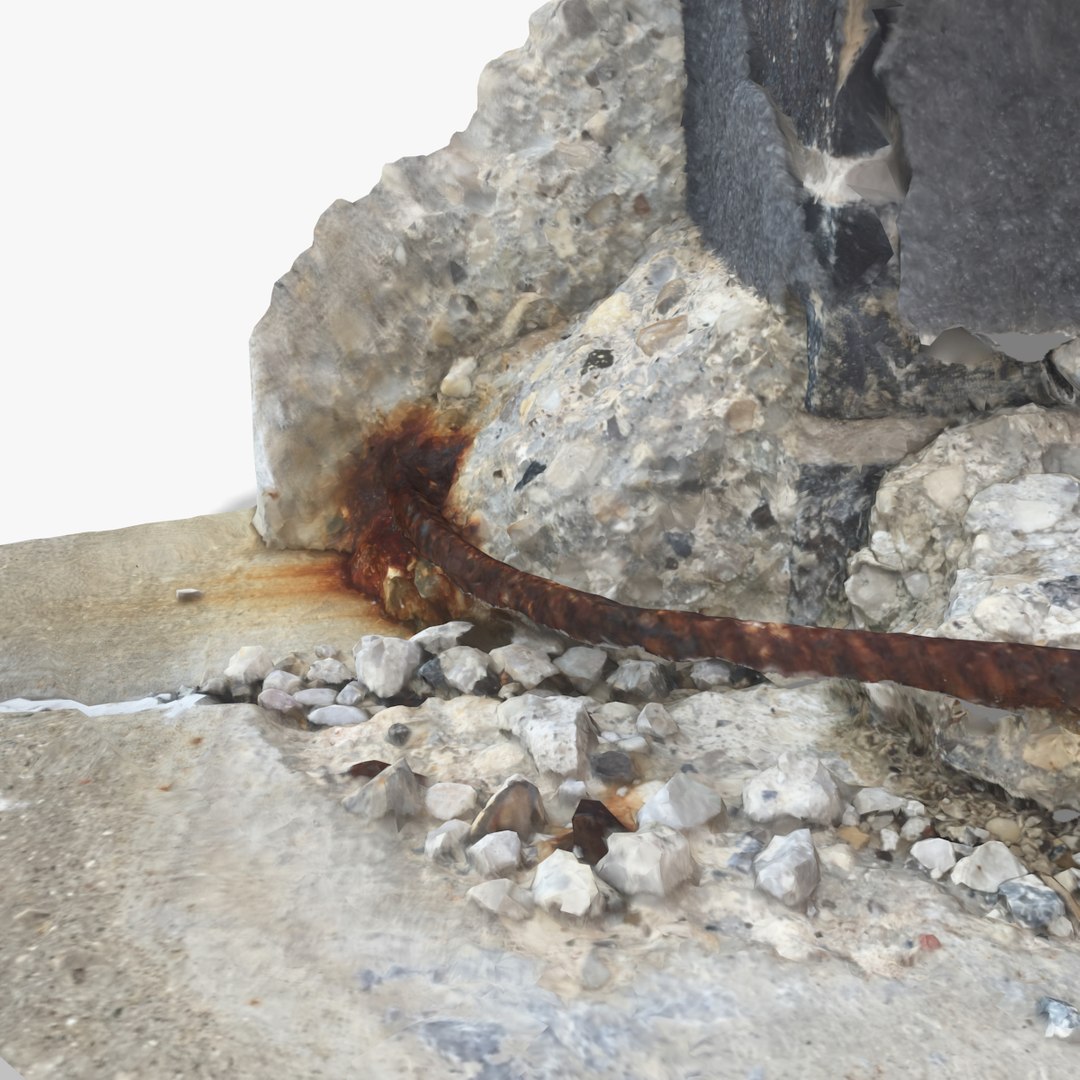 3d Broken Concrete Corner