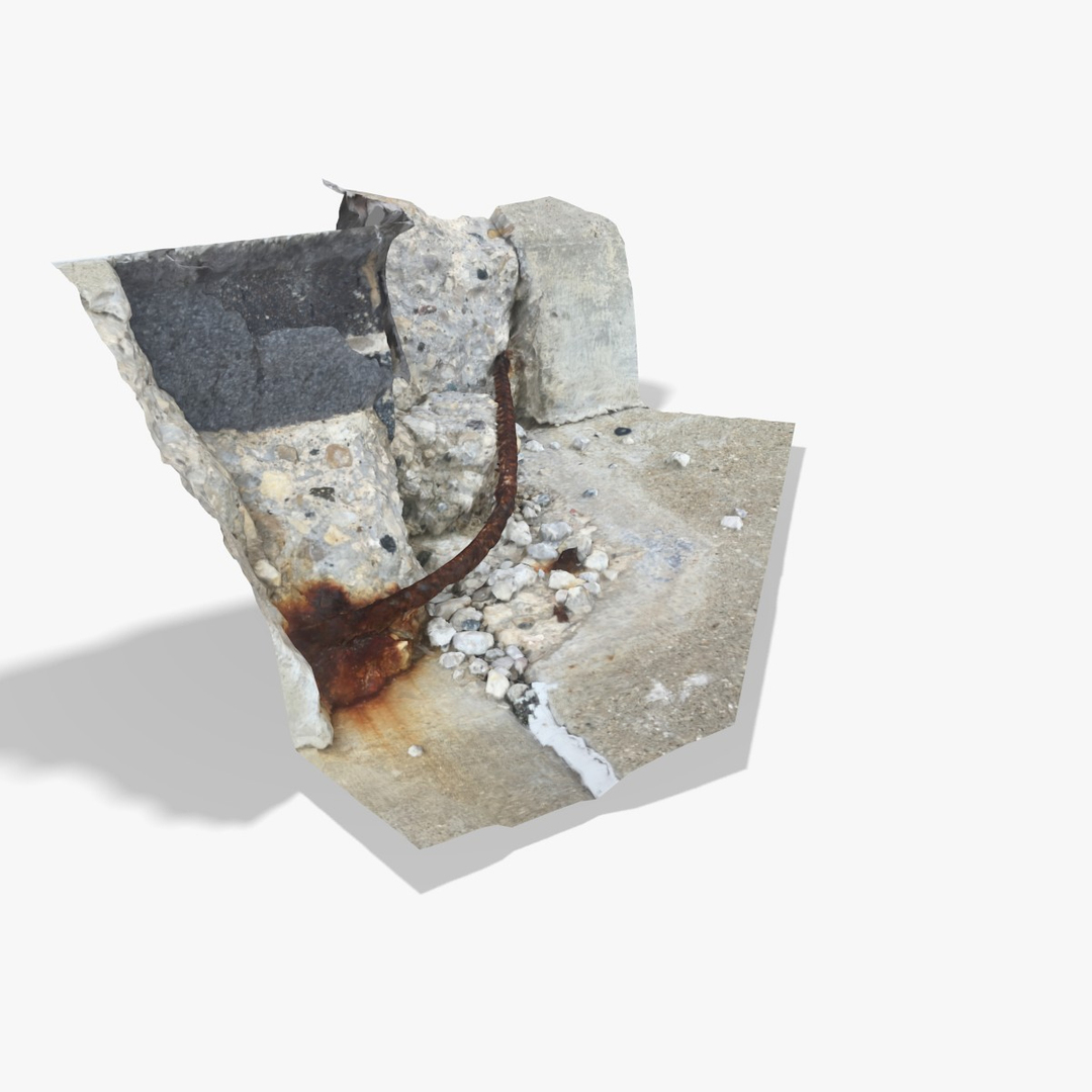 3d Broken Concrete Corner