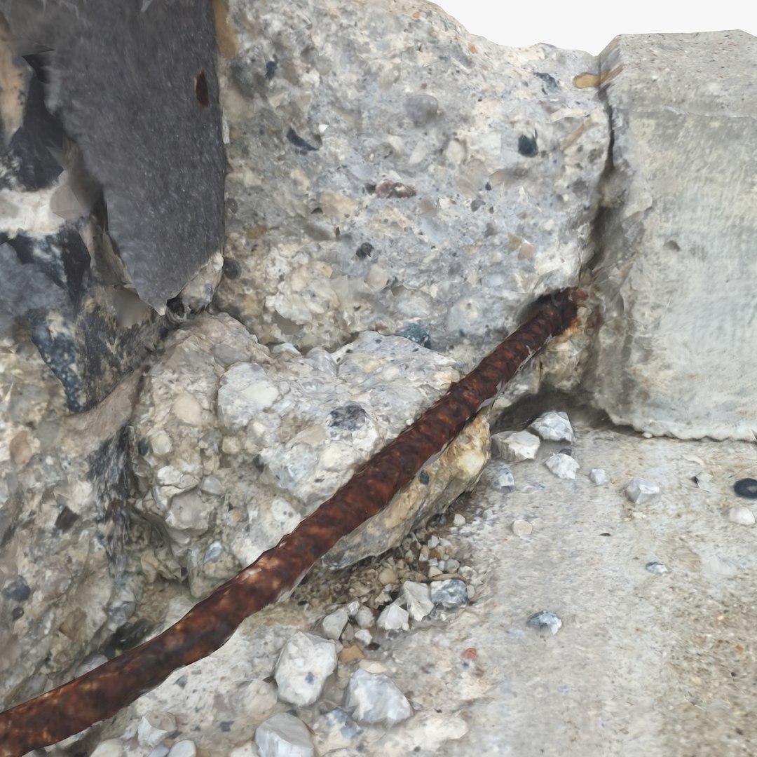 3d Broken Concrete Corner