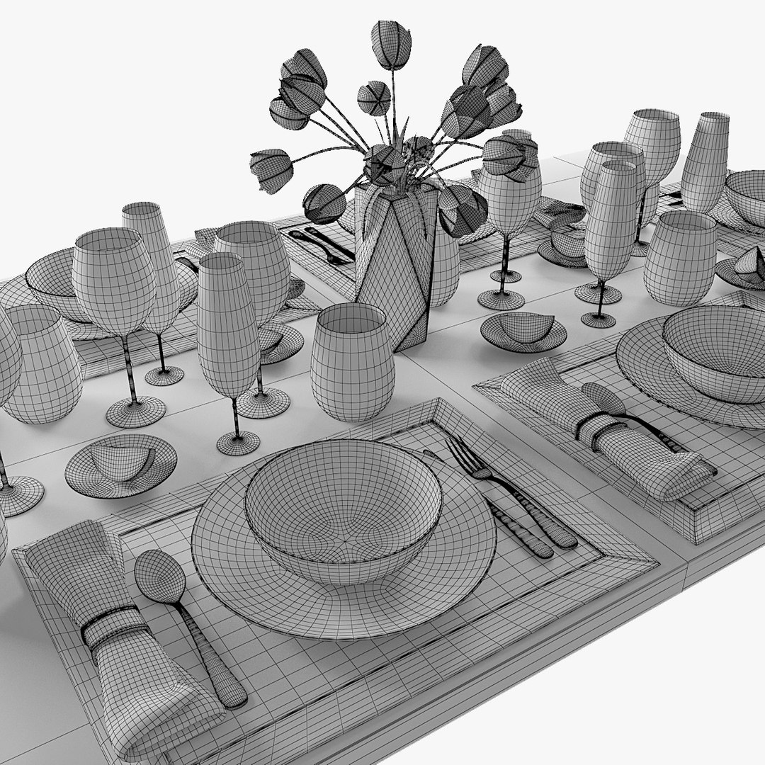 Table Setting 3D Model - TurboSquid 1312618