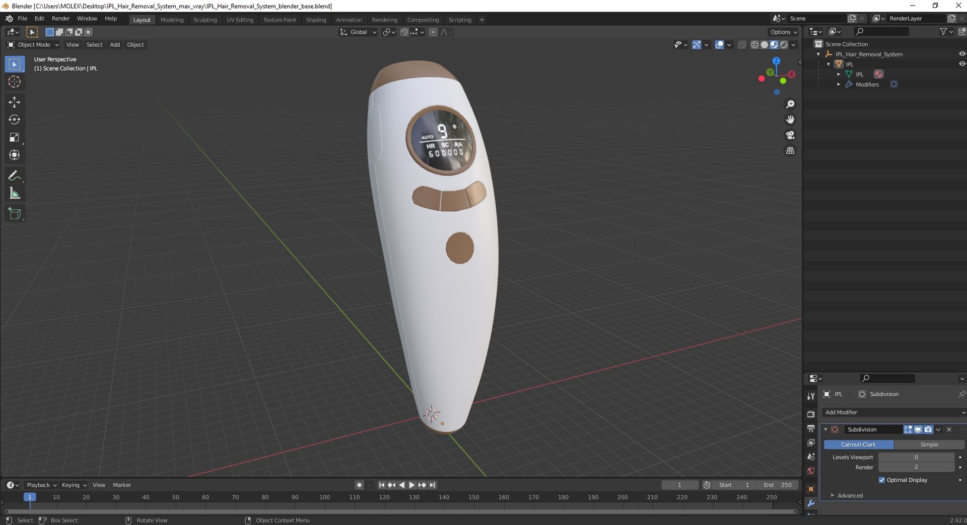 3D IPL Hair Removal System model - TurboSquid 2070361