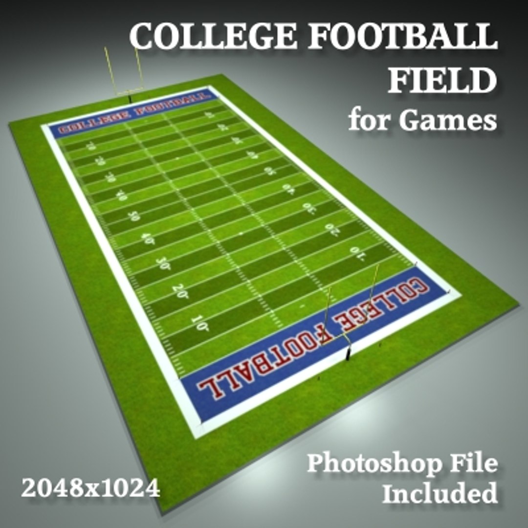 College Football Field 3d Model