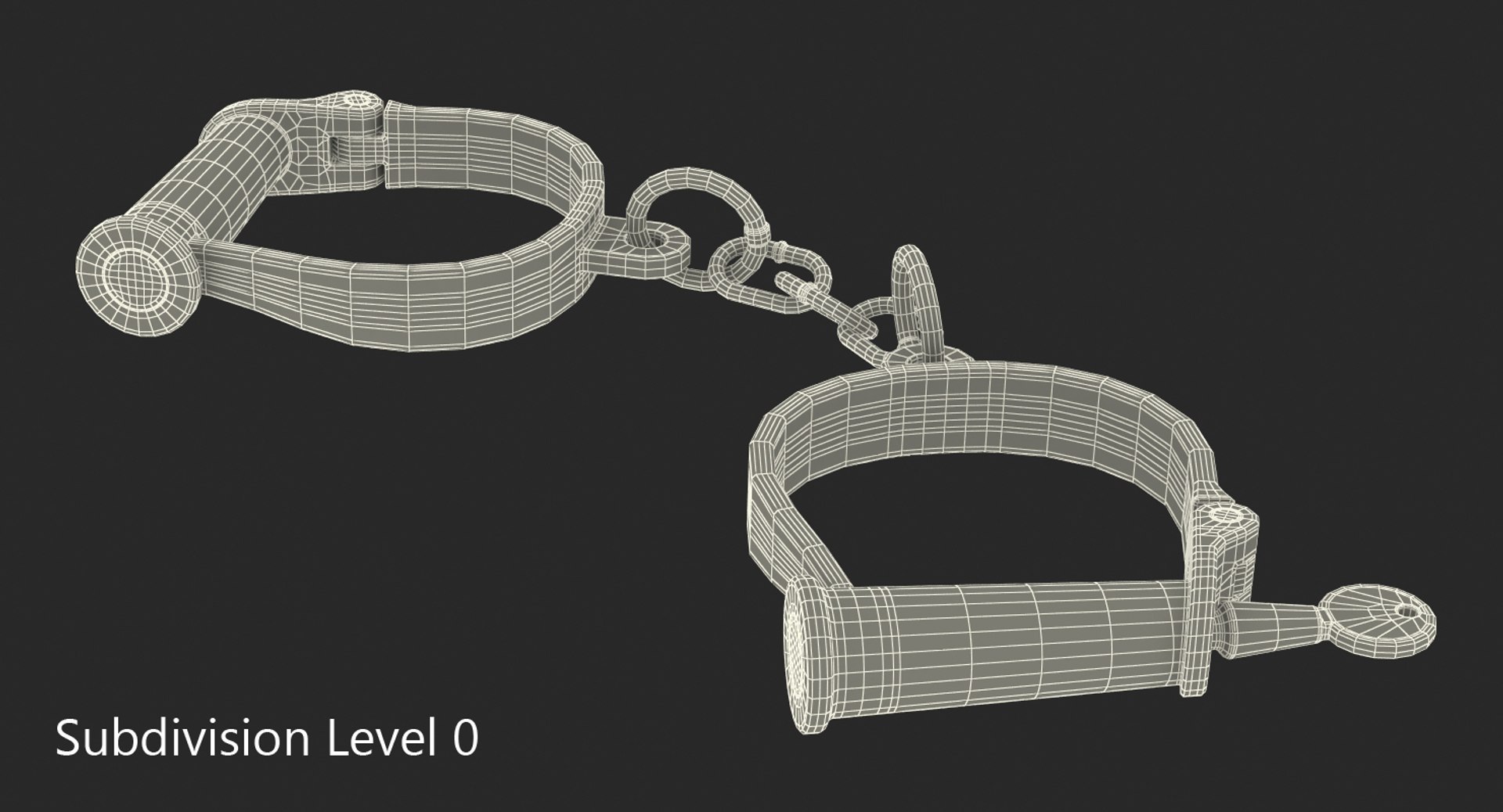 3d model old hand shackles