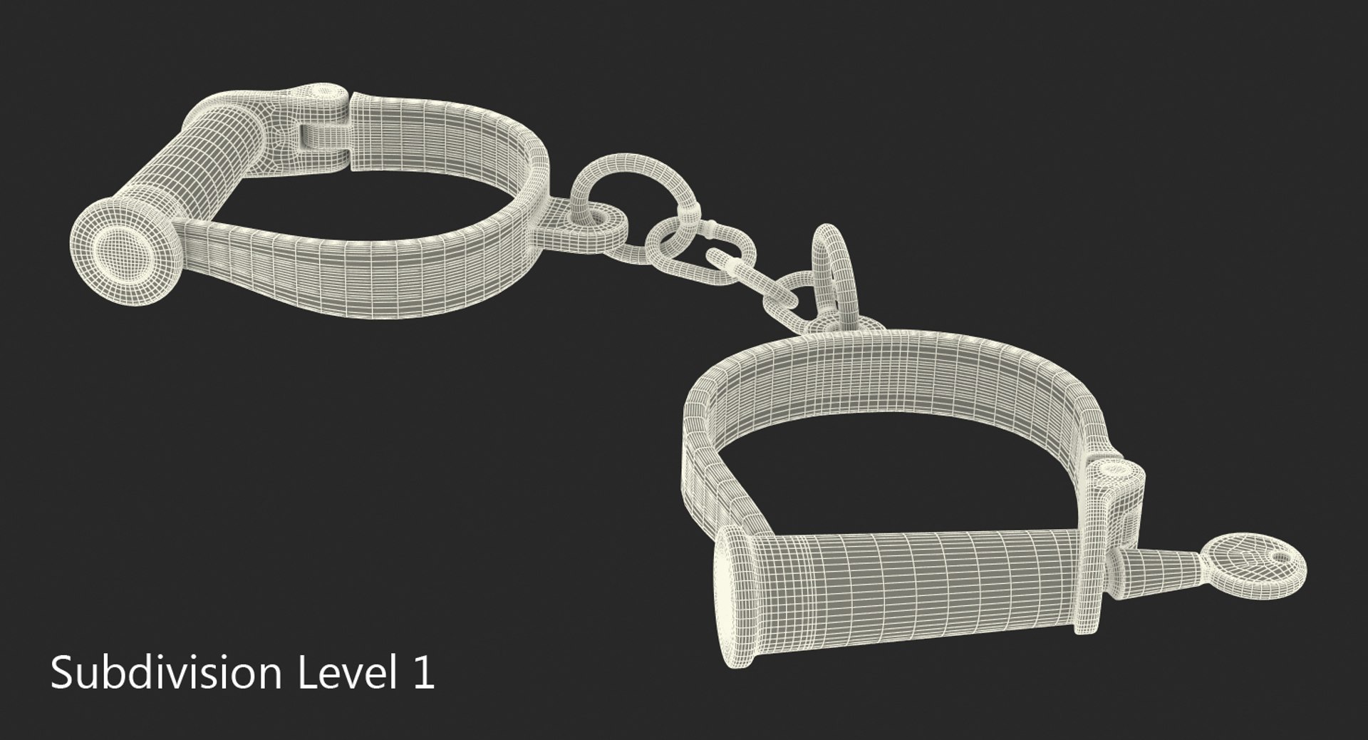 3d model old hand shackles