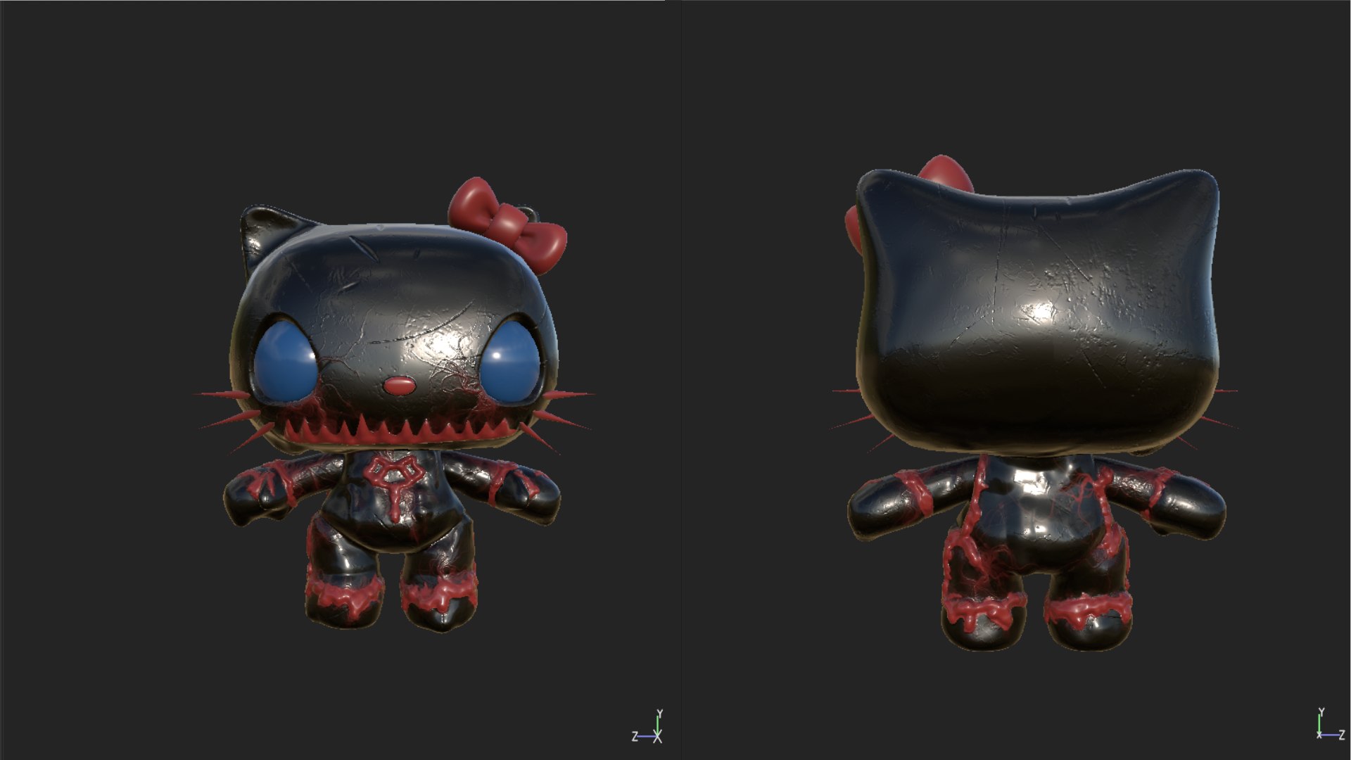Dark Hello Kitty 3D - TurboSquid 2277762