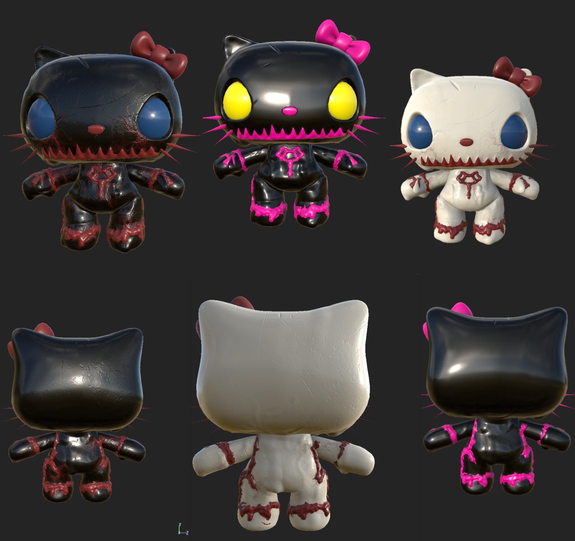 Dark Hello Kitty 3D - TurboSquid 2277762