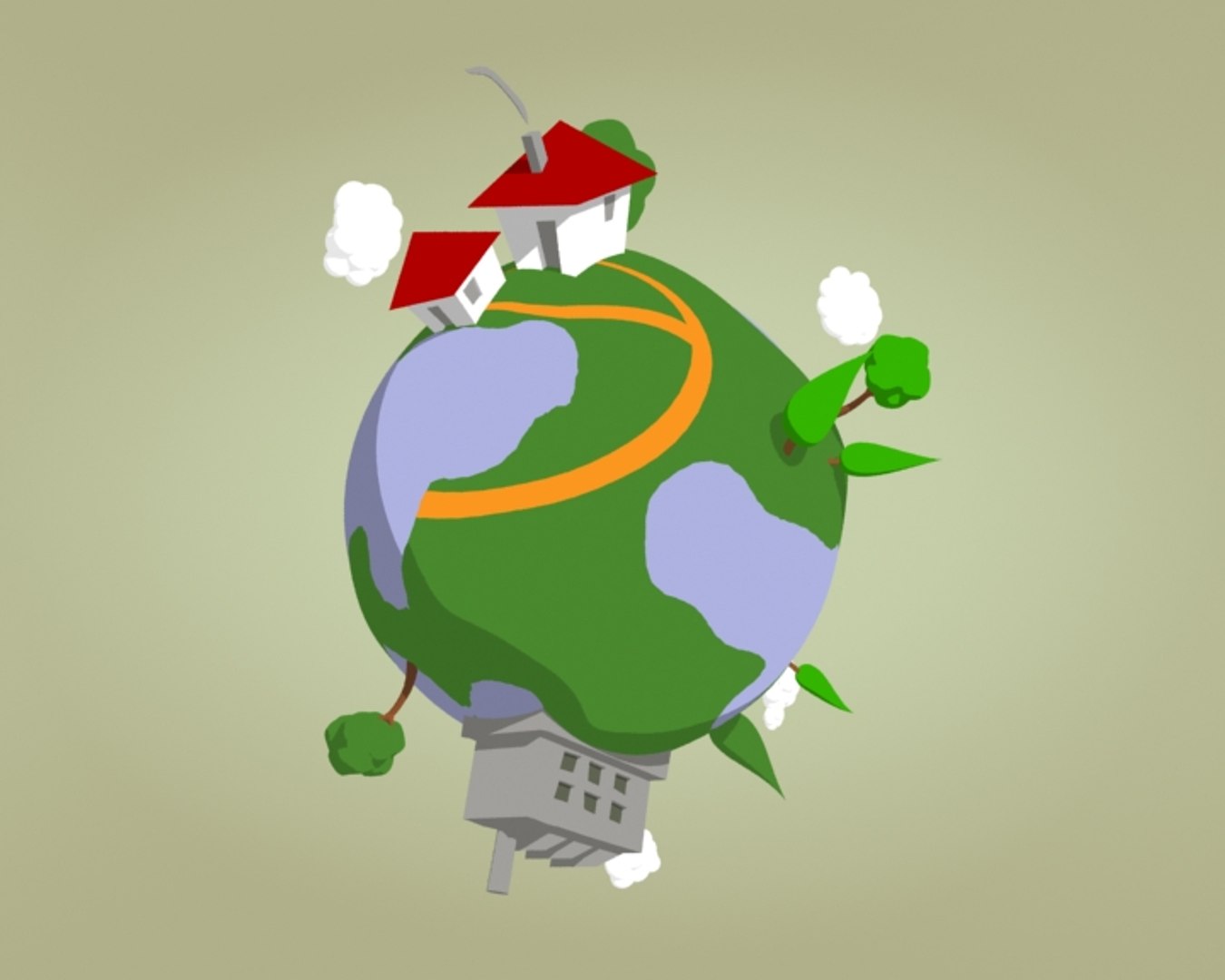 Small Planet Earth - 3d Model