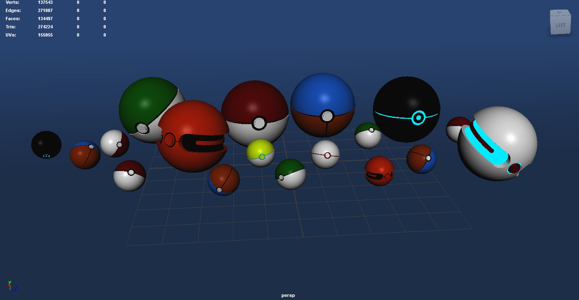 3d Pokeballs Pokemon Model