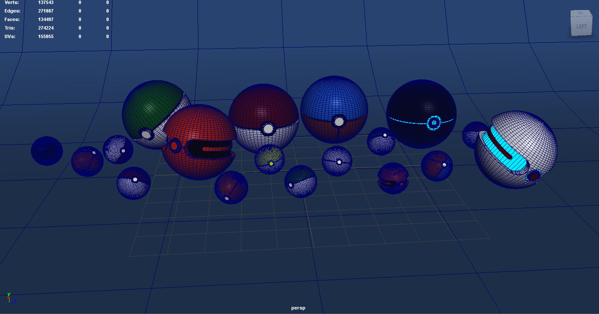 3d Pokeballs Pokemon Model