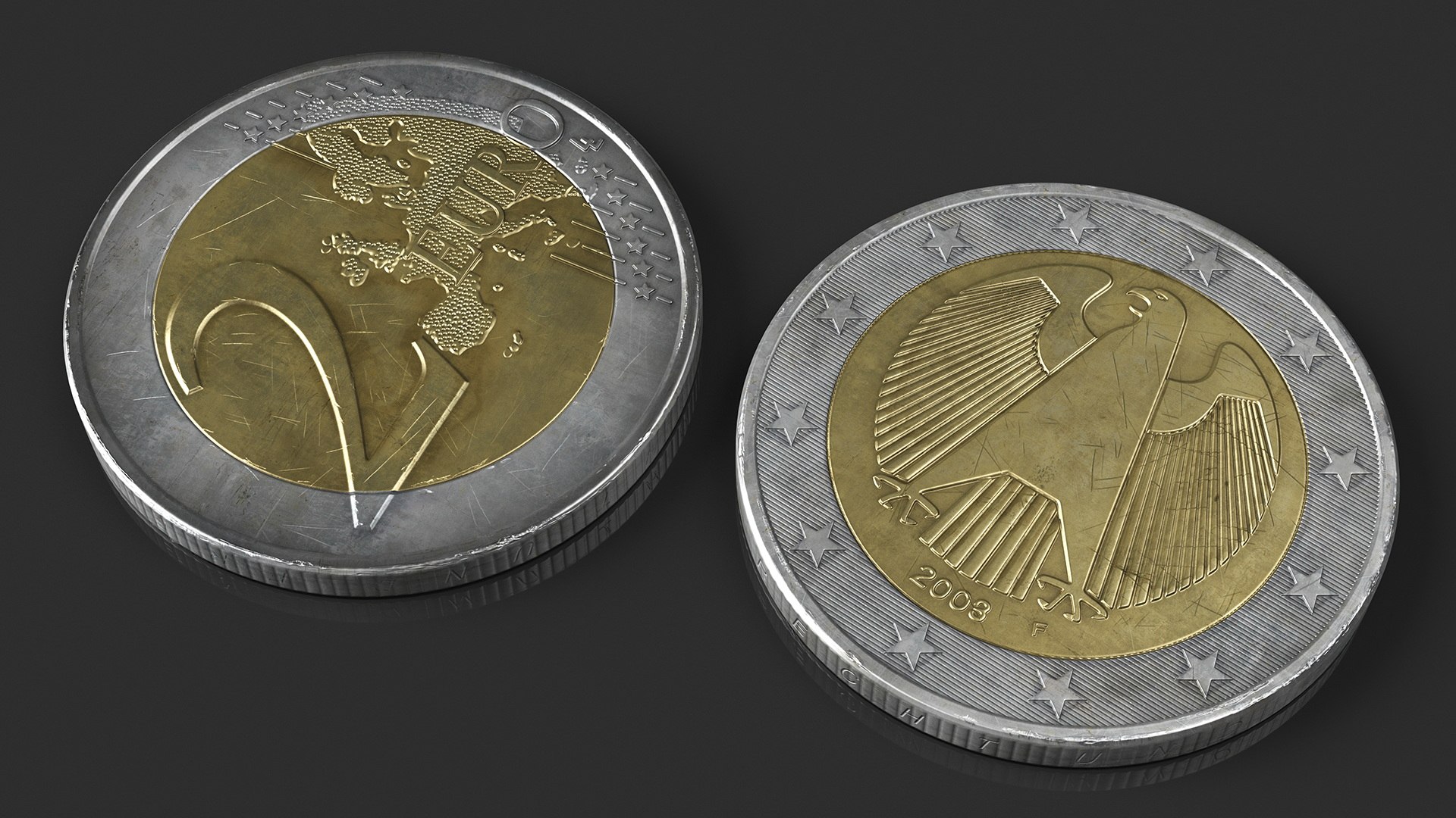 Germany 2 Euro Coin Model - TurboSquid 2143071