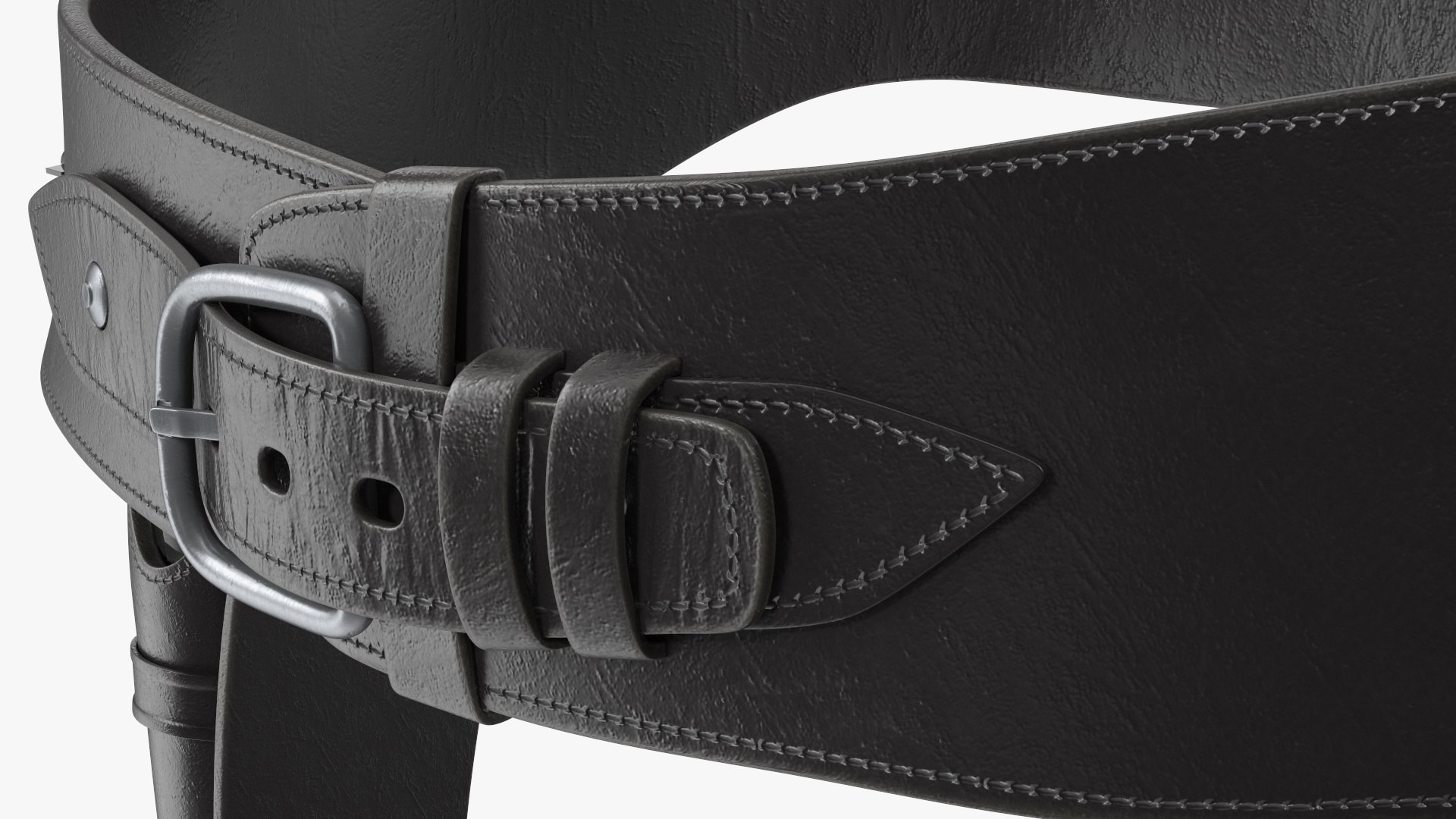 3D Double Gun Belt Black with Revolvers - TurboSquid 1774108