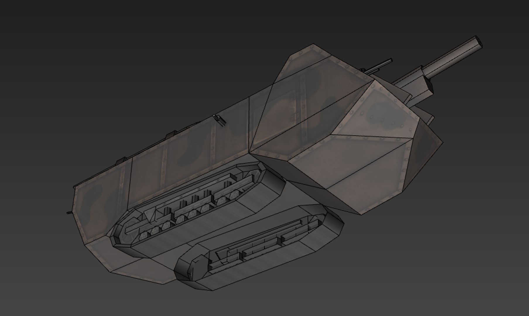 3d Saint Chamond Tank Model