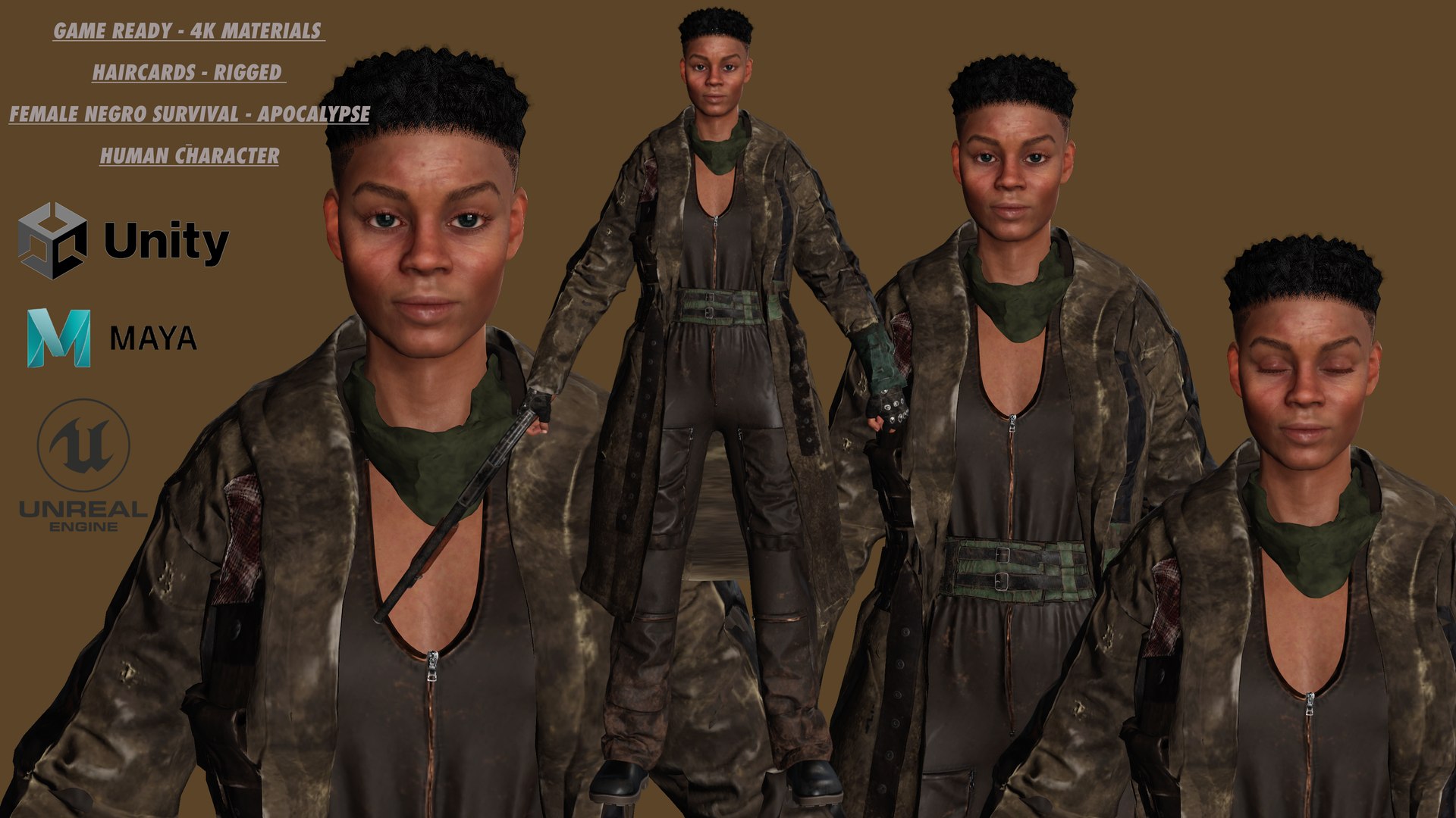AAA 3D APOCALYPTIC Or SURVIVAL F4-REALISTIC GAME READY CHARACTER 3D ...